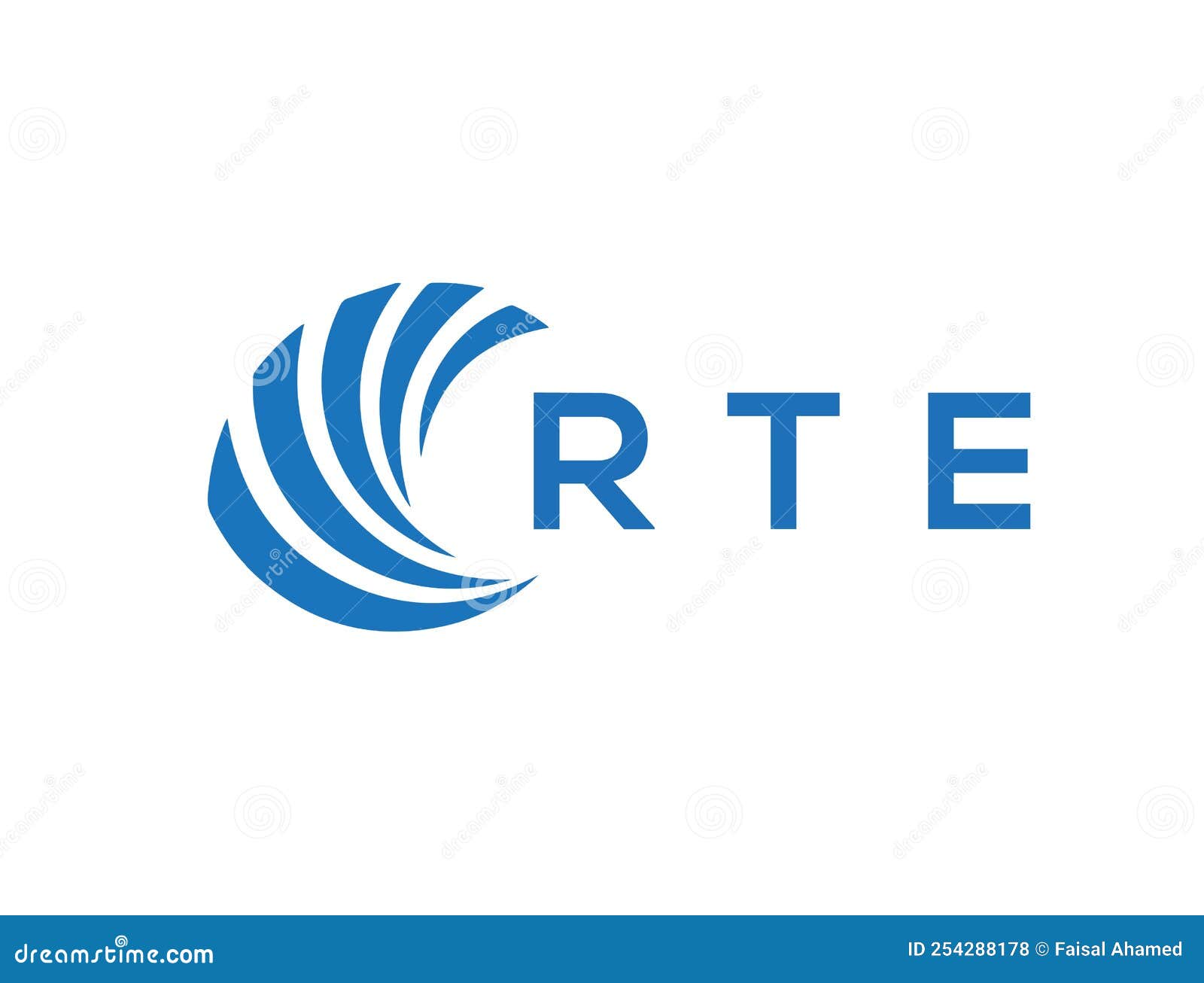 RTE Letter Logo Design on White Background. RTE Creative Circle Letter ...