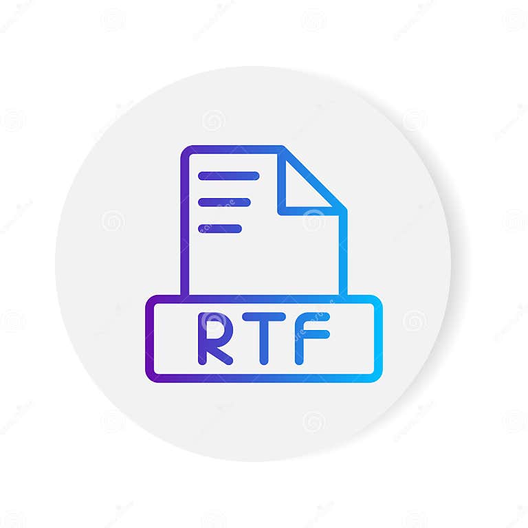 Rtf Document Format File Icon. with Gradient Outlines. Vector ...