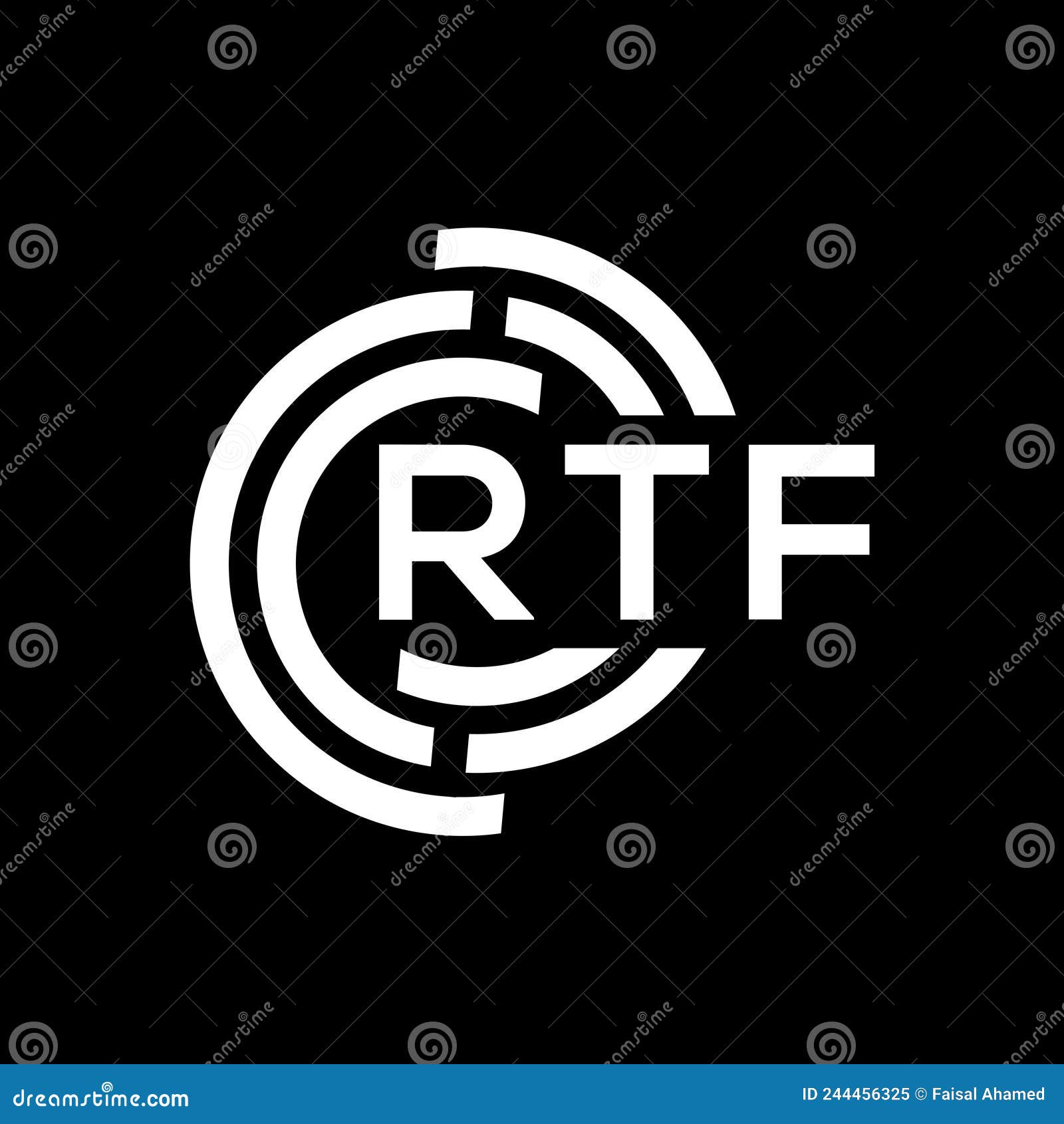 RTF Letter Logo Design. RTF Monogram Initials Letter Logo Concept Stock ...