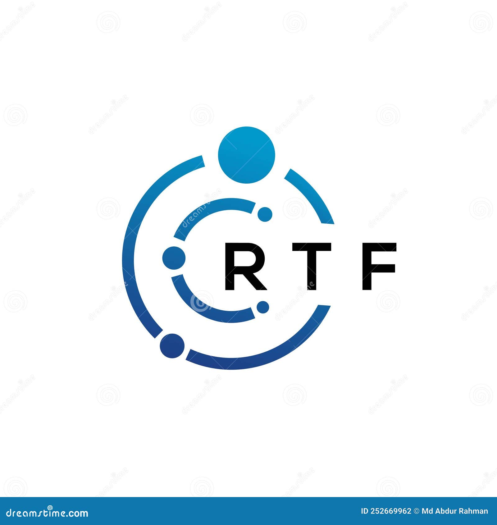 RTF Letter Technology Logo Design on White Background. RTF Creative ...