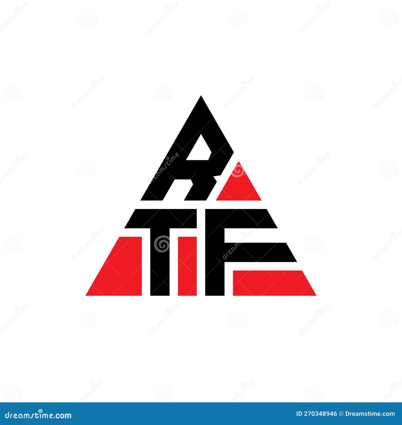 RTF Triangle Letter Logo Design with Triangle Shape. RTF Triangle Logo ...