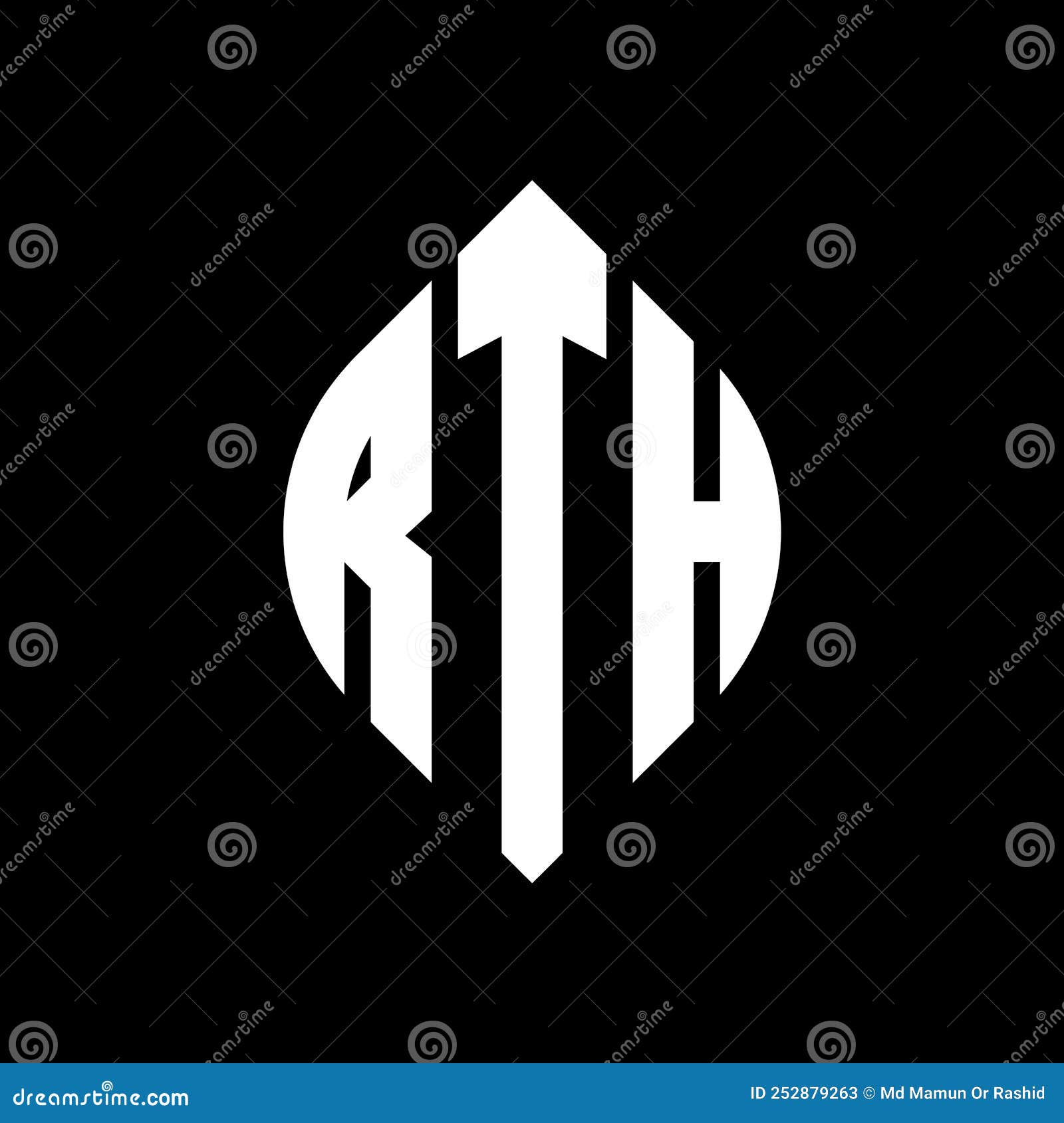 RTH Circle Letter Logo Design with Circle and Ellipse Shape. RTH ...