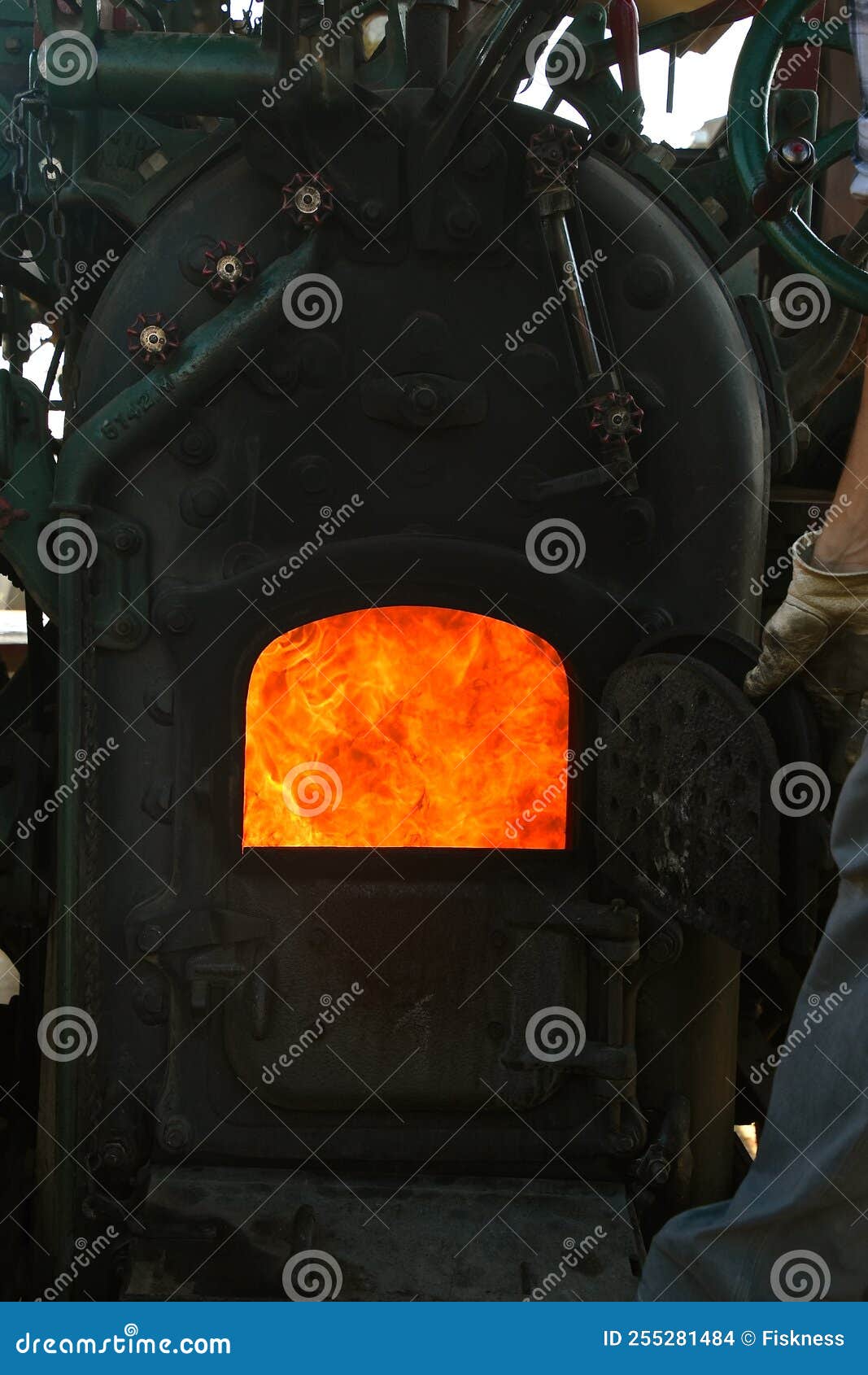 The Flames In The Firebox. Burning Firewood. The Firebox Of The Royalty ...