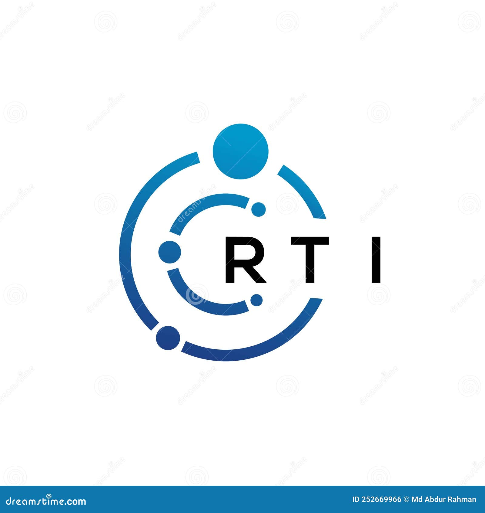 RTI Letter Technology Logo Design on White Background. RTI Creative ...