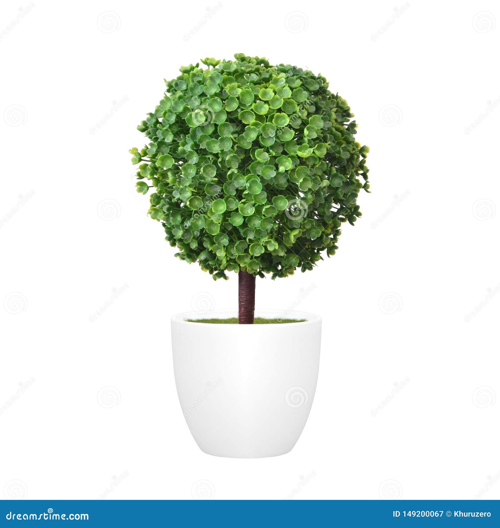Artificial Tree in a Pot Isolated on White Stock Image - Image of ...