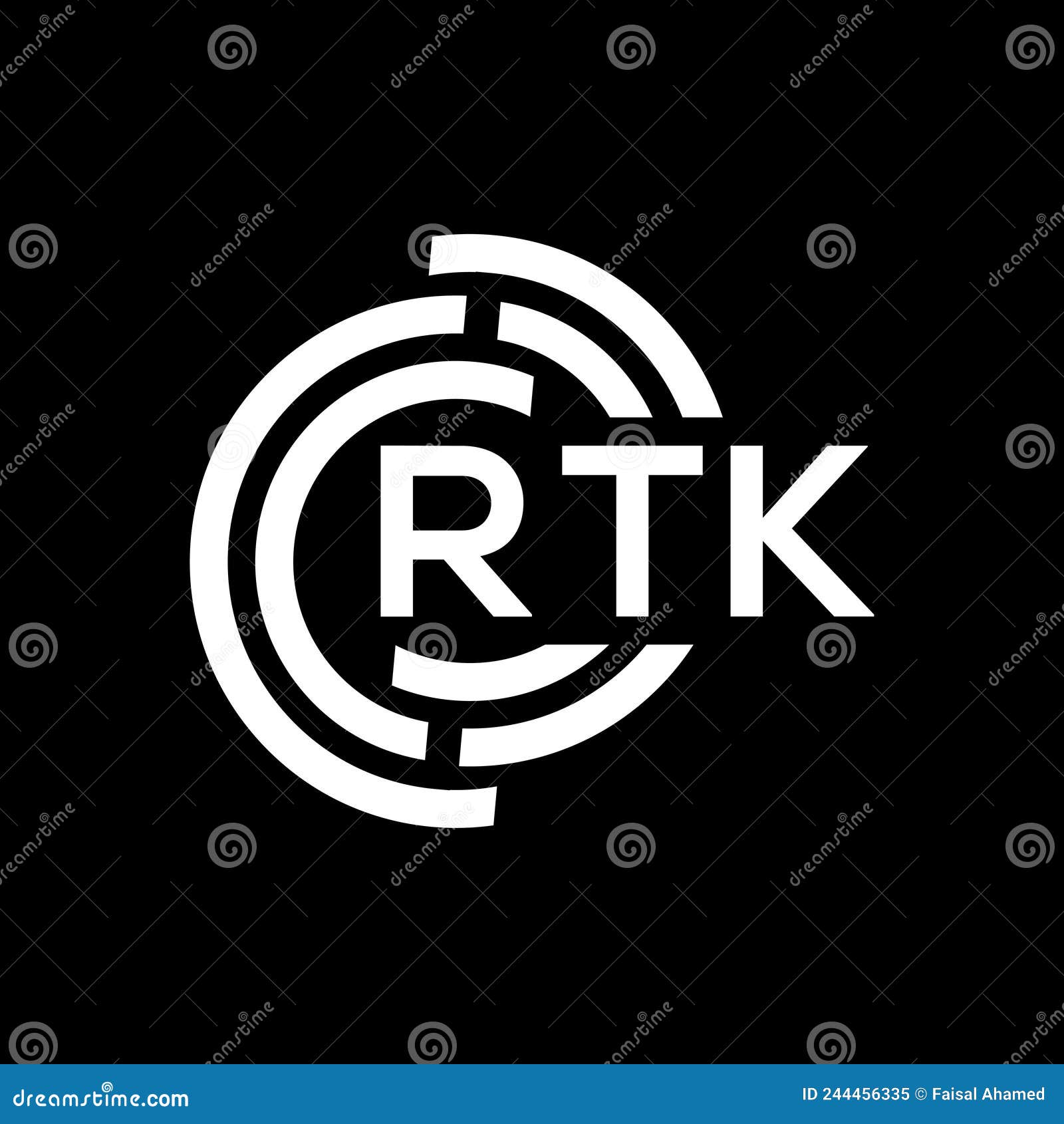 RTK Letter Logo Design. RTK Monogram Initials Letter Logo Concept Stock ...