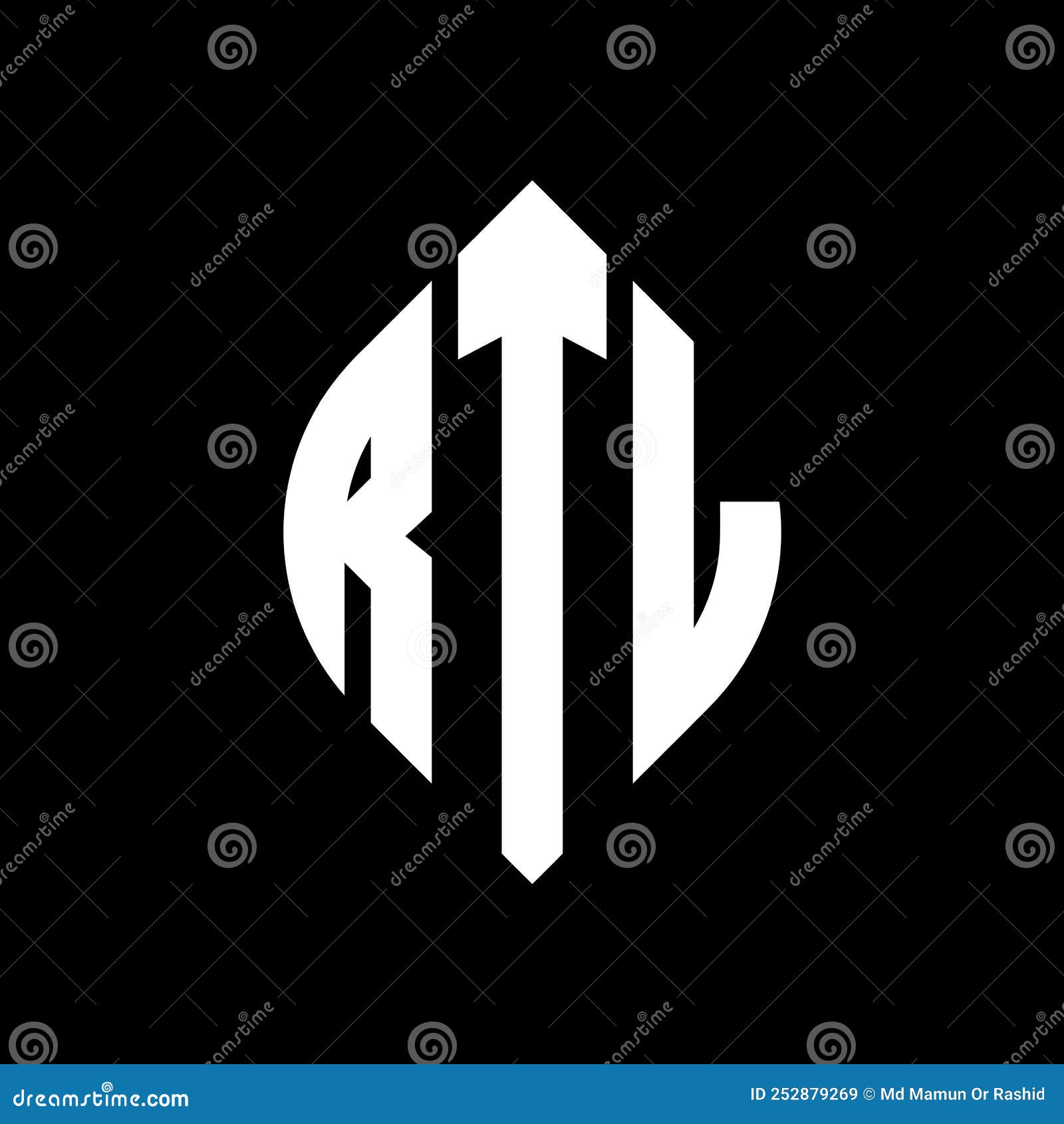 RTL Circle Letter Logo Design with Circle and Ellipse Shape. RTL ...
