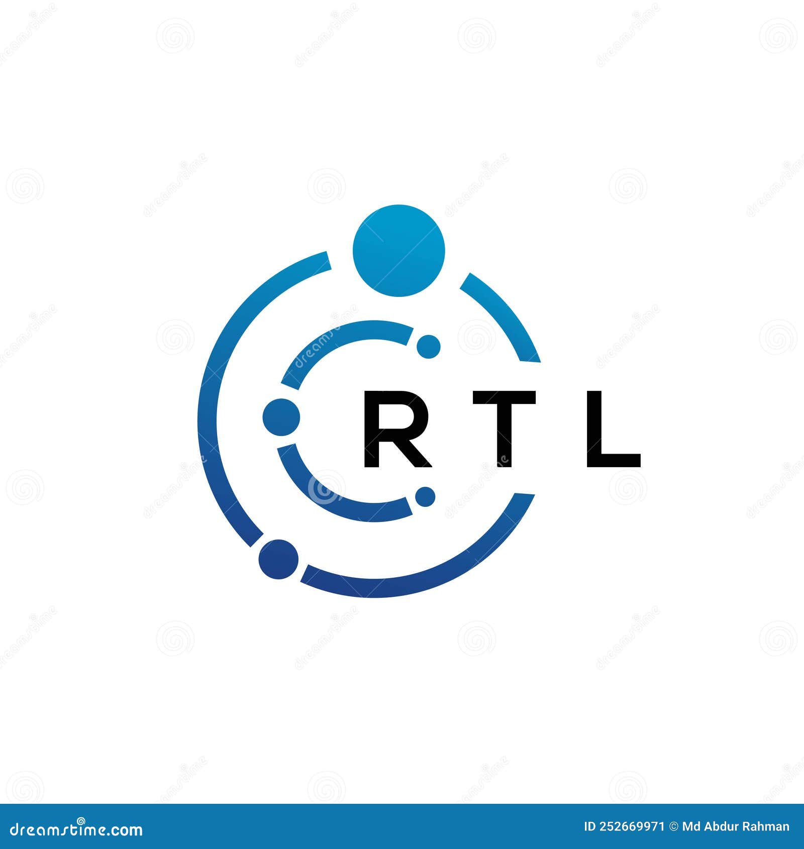RTL Letter Technology Logo Design on White Background. RTL Creative ...