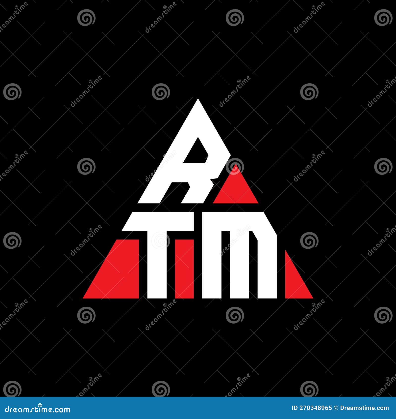 RTM Triangle Letter Logo Design with Triangle Shape. RTM Triangle Logo ...