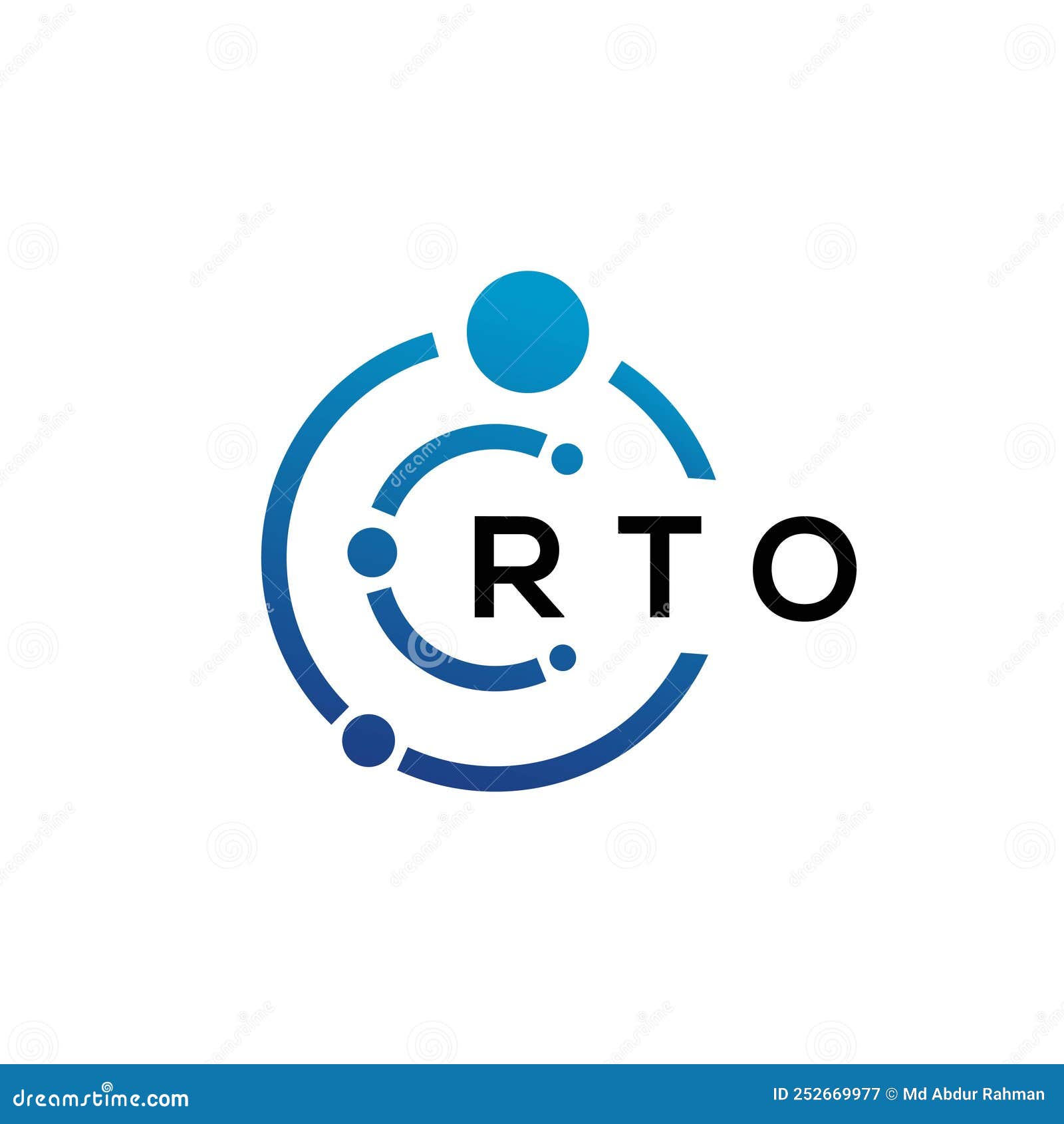 RTO Letter Technology Logo Design on White Background. RTO Creative ...