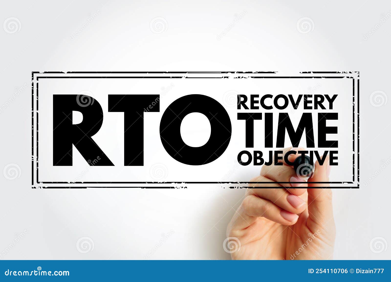 RTO Recovery Time Objective Symbol. Concept Words RTO Recovery Time ...