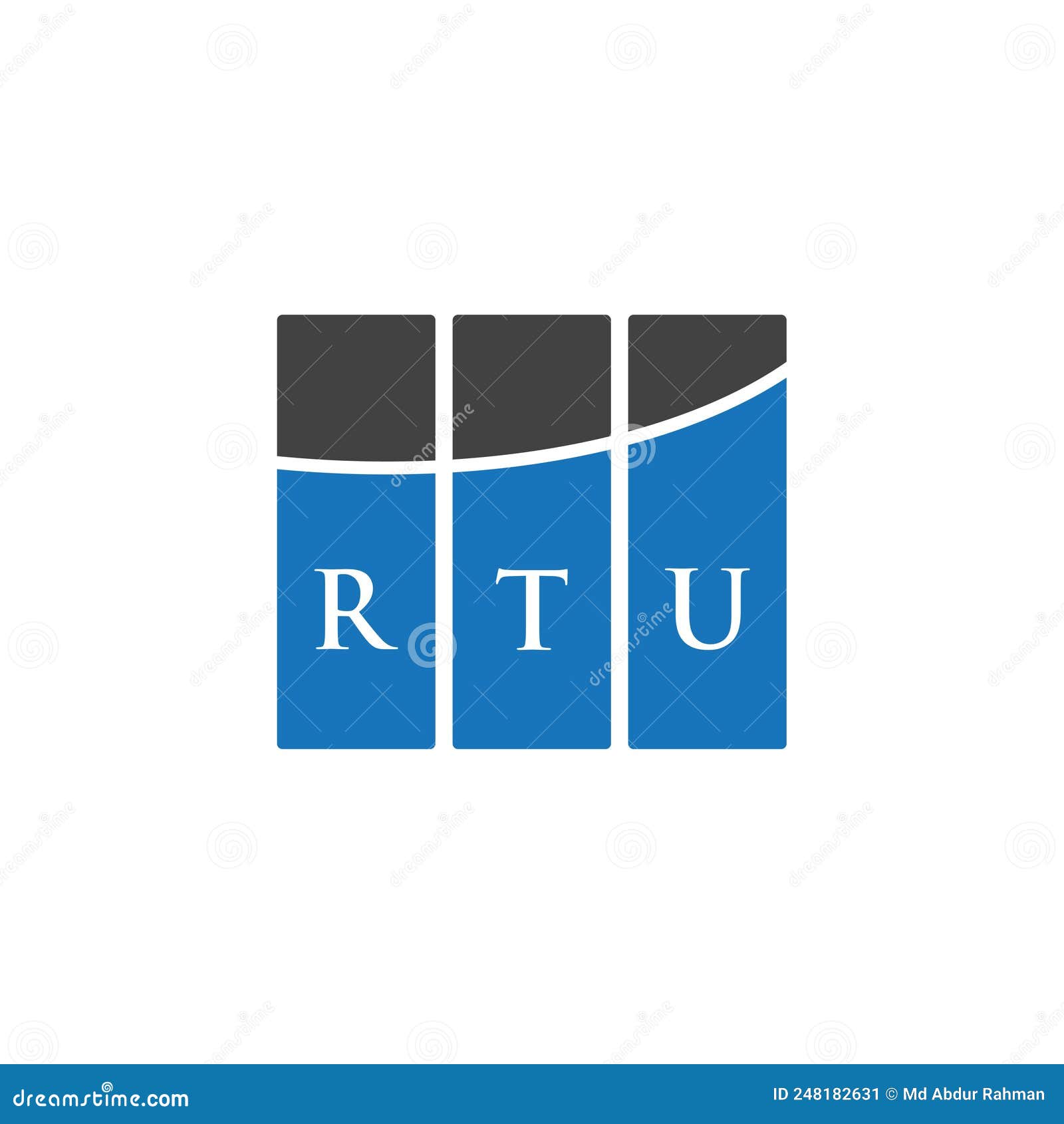 RTU Letter Logo Design on WHITE Background. RTU Creative Initials ...