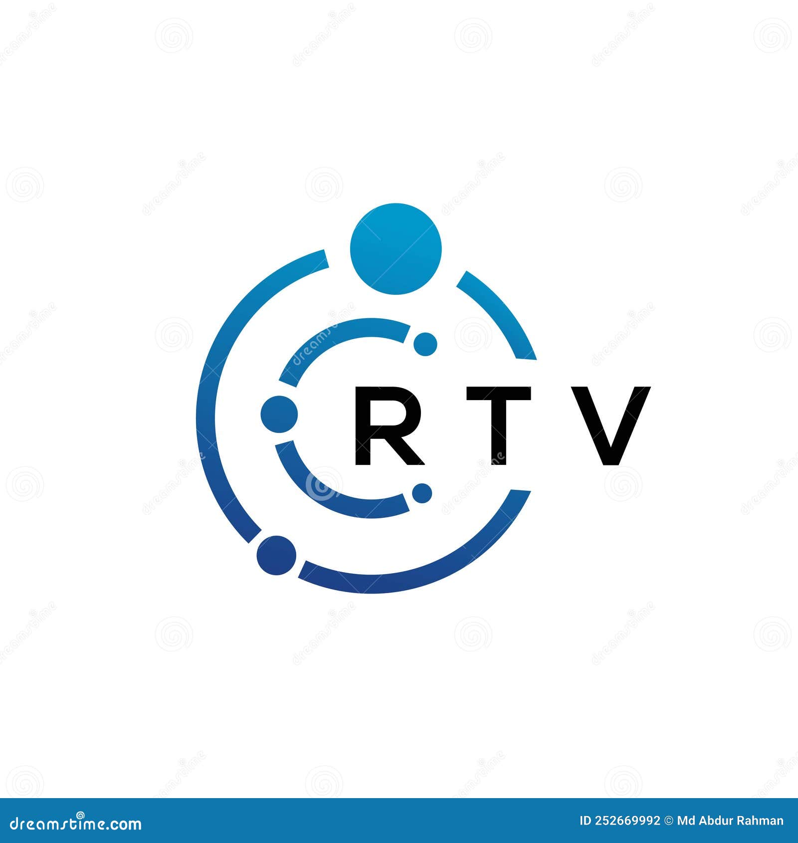 RTV Letter Technology Logo Design on White Background. RTV Creative ...