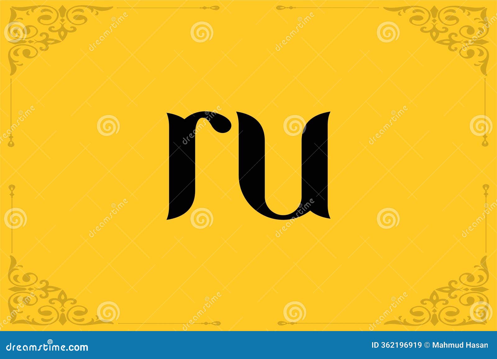 RU abstract luxury logo stock vector. Illustration of vector - 362196919