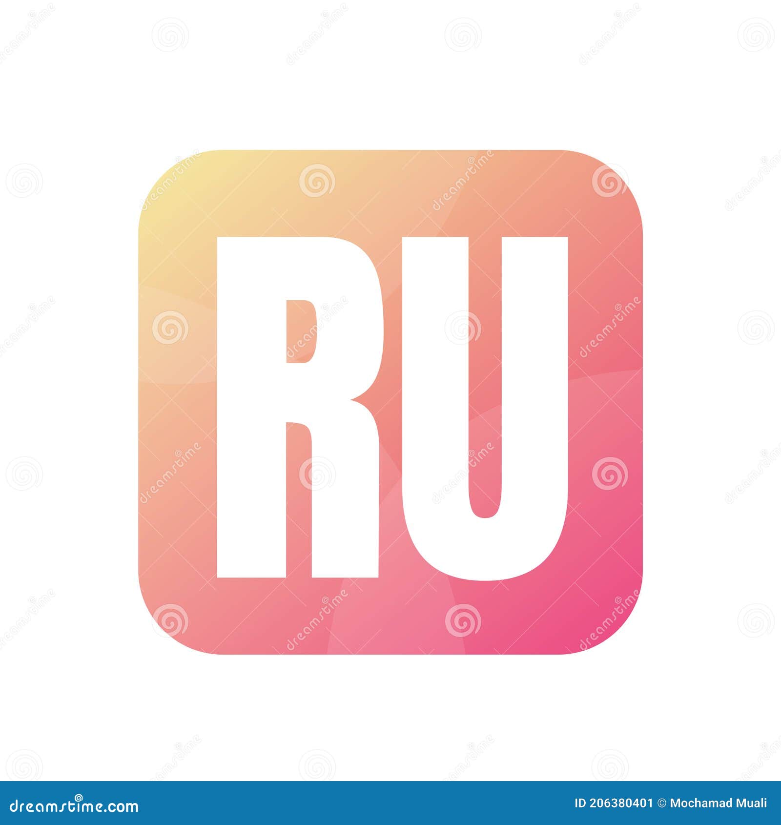 RU Letter Logo Design with Simple Style Stock Vector - Illustration of ...