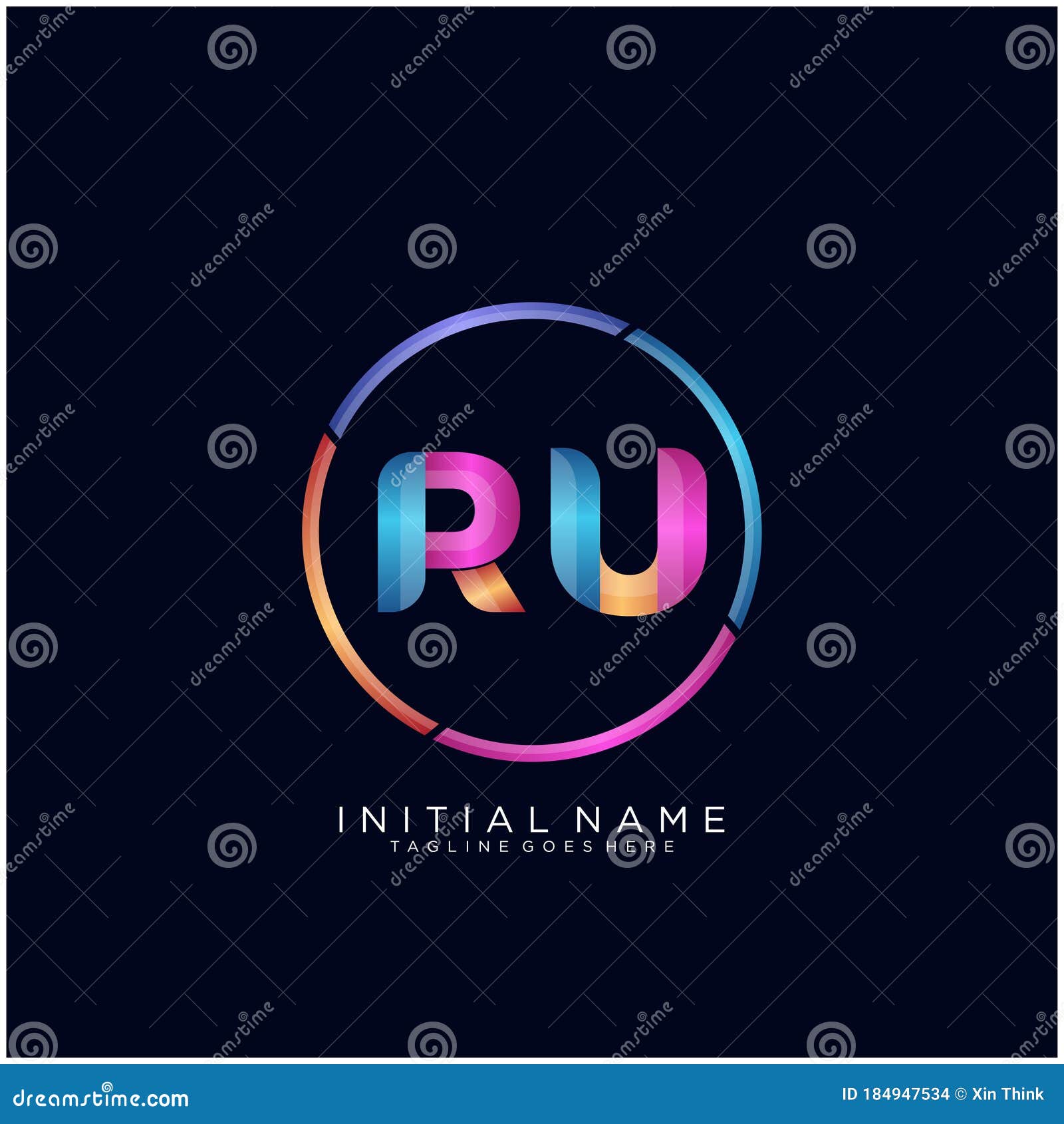RU Letter Logo Icon Design Template Elements Stock Vector ...