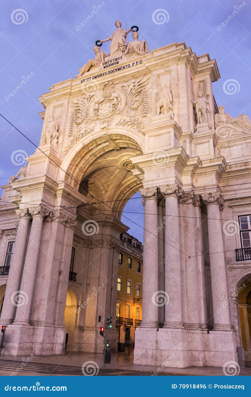 Rua Augusta Arch in Lisbon stock photo. Image of architecture - 70918496
