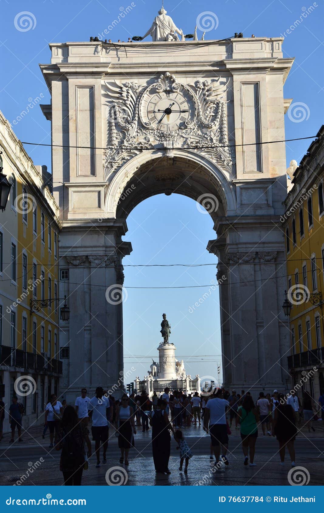 Rua Augusta Arch in Lisbon, Portugal Editorial Stock Image - Image of ...