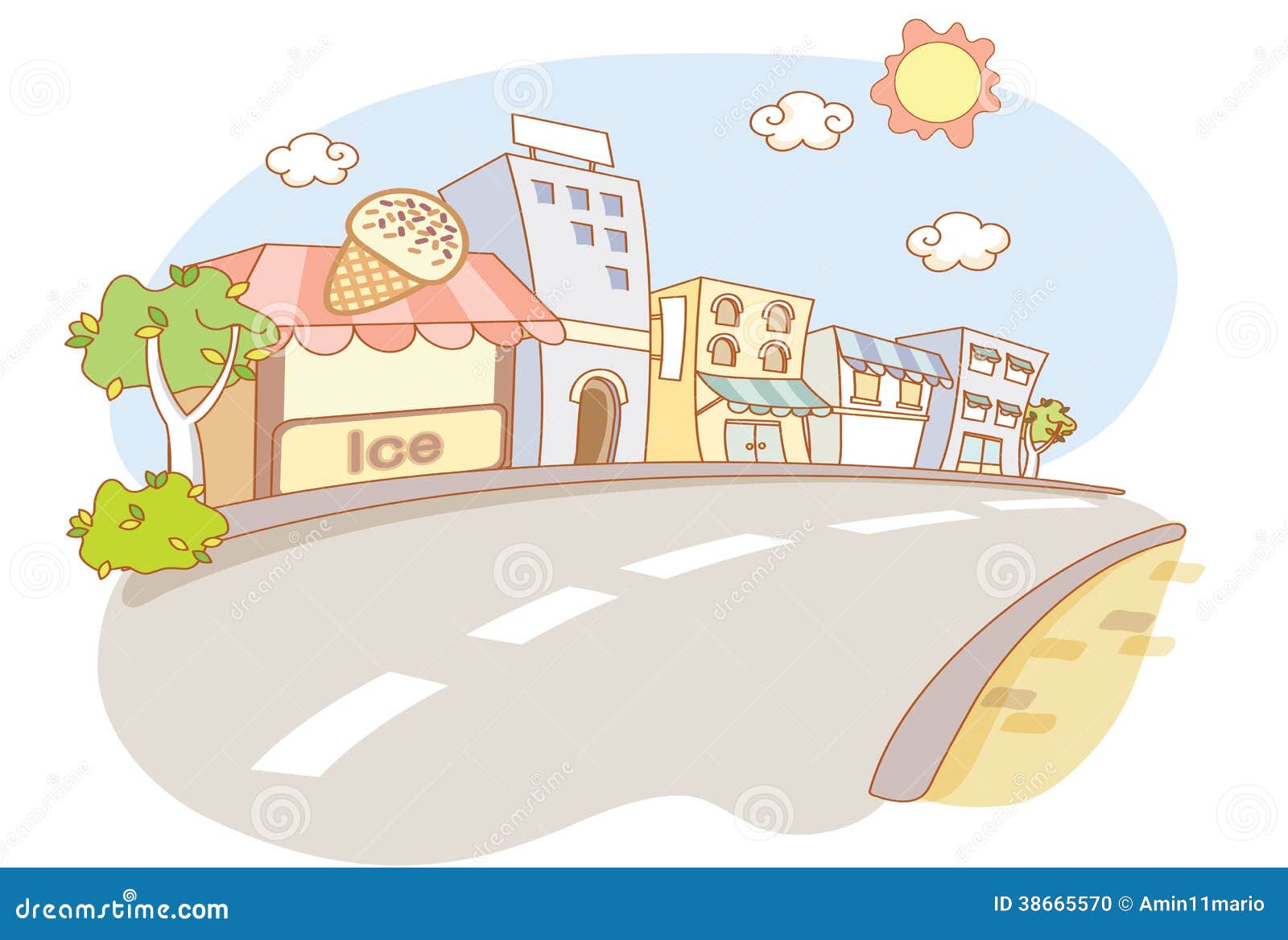 Rua E Desenhos Animados Da Cidade Ilustração Stock - Ilustração de ...