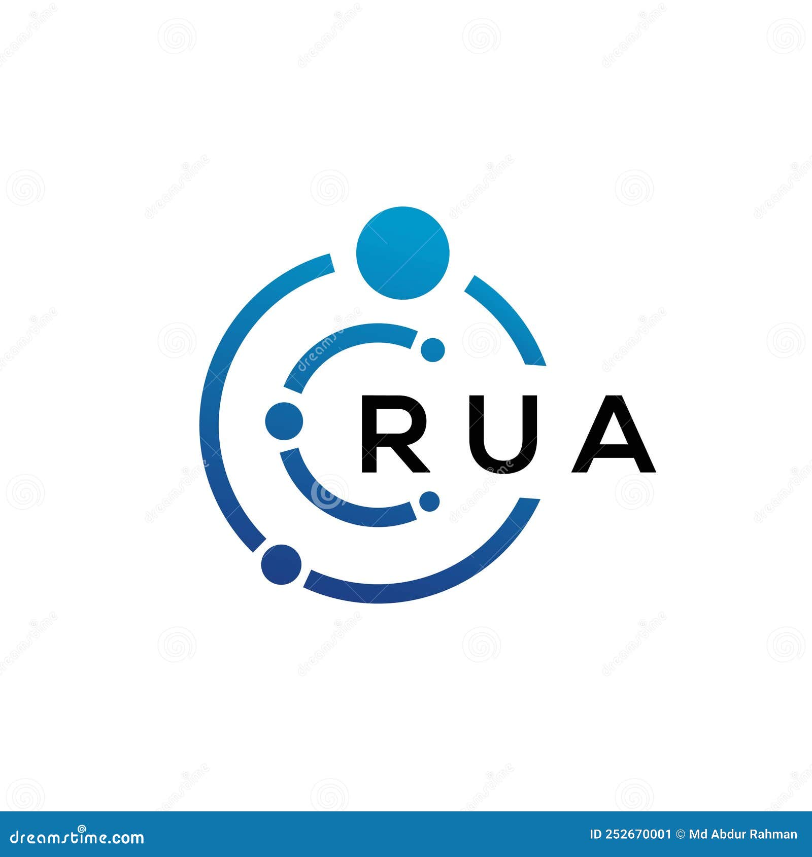 RUA Letter Technology Logo Design On White Background. RUA Creative ...
