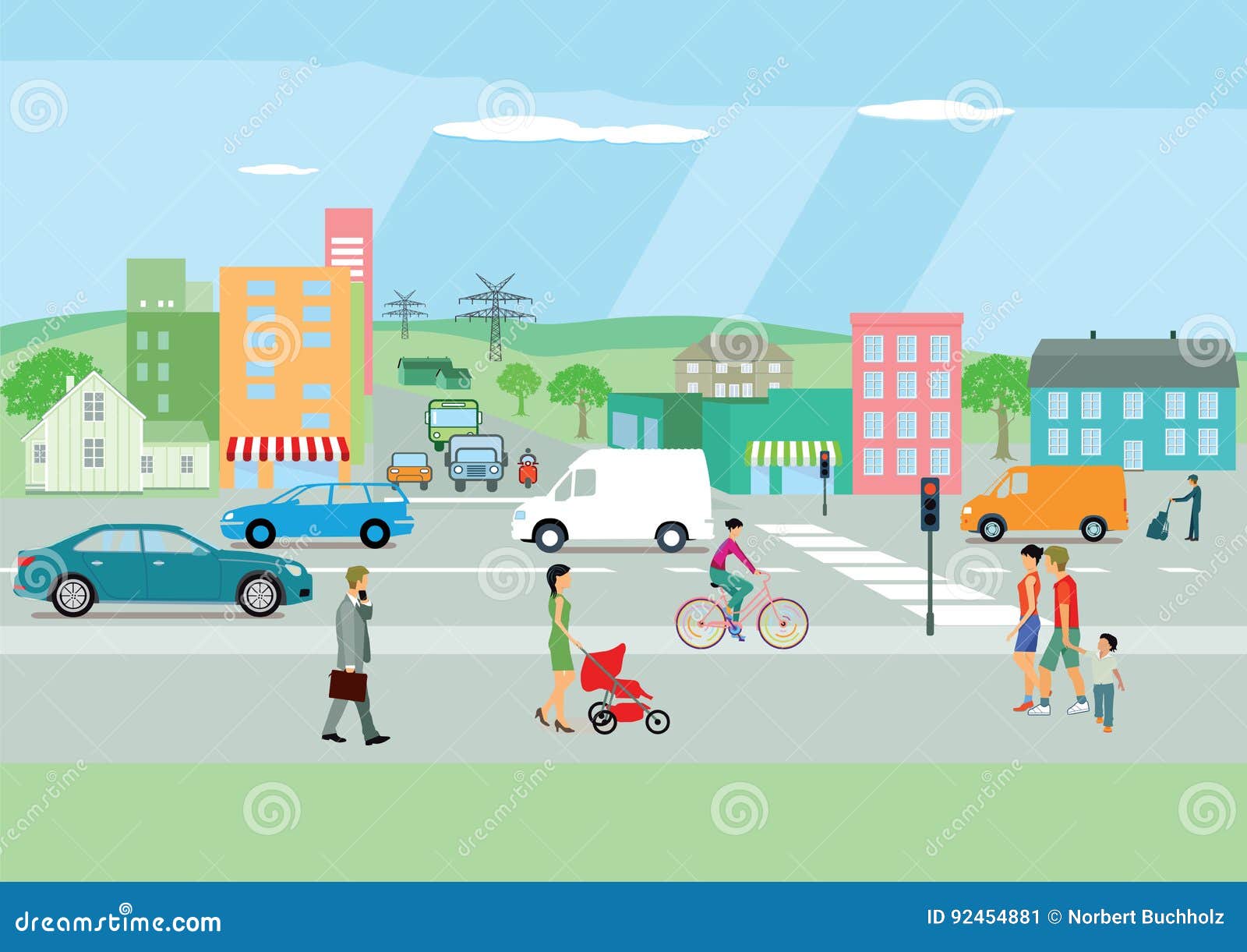 Rua Movimentada Ilustrações, Vetores E Clipart De Stock – (58 Stock ...