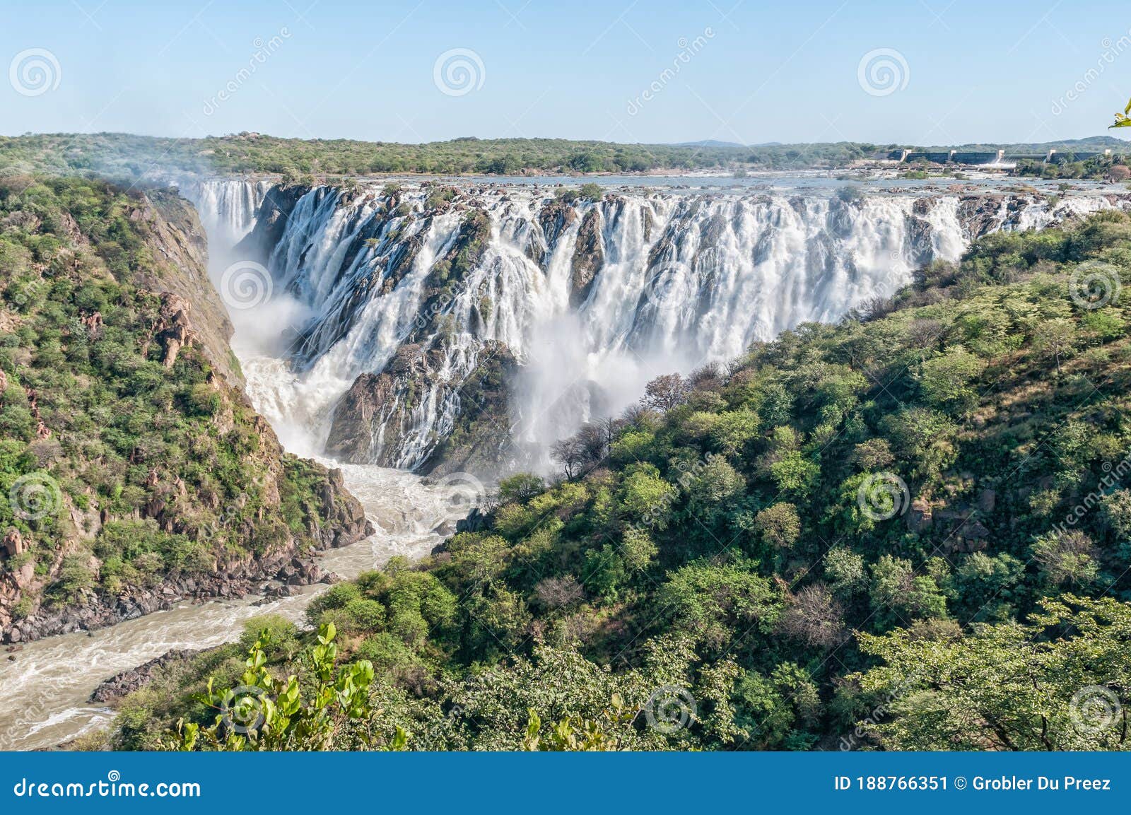 Ruacana Waterfall in the Kunene River Stock Image - Image of rural ...
