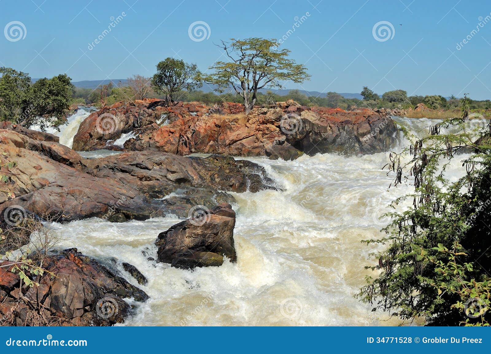 Ruacana waterfall stock photo. Image of african, landscape - 34771528