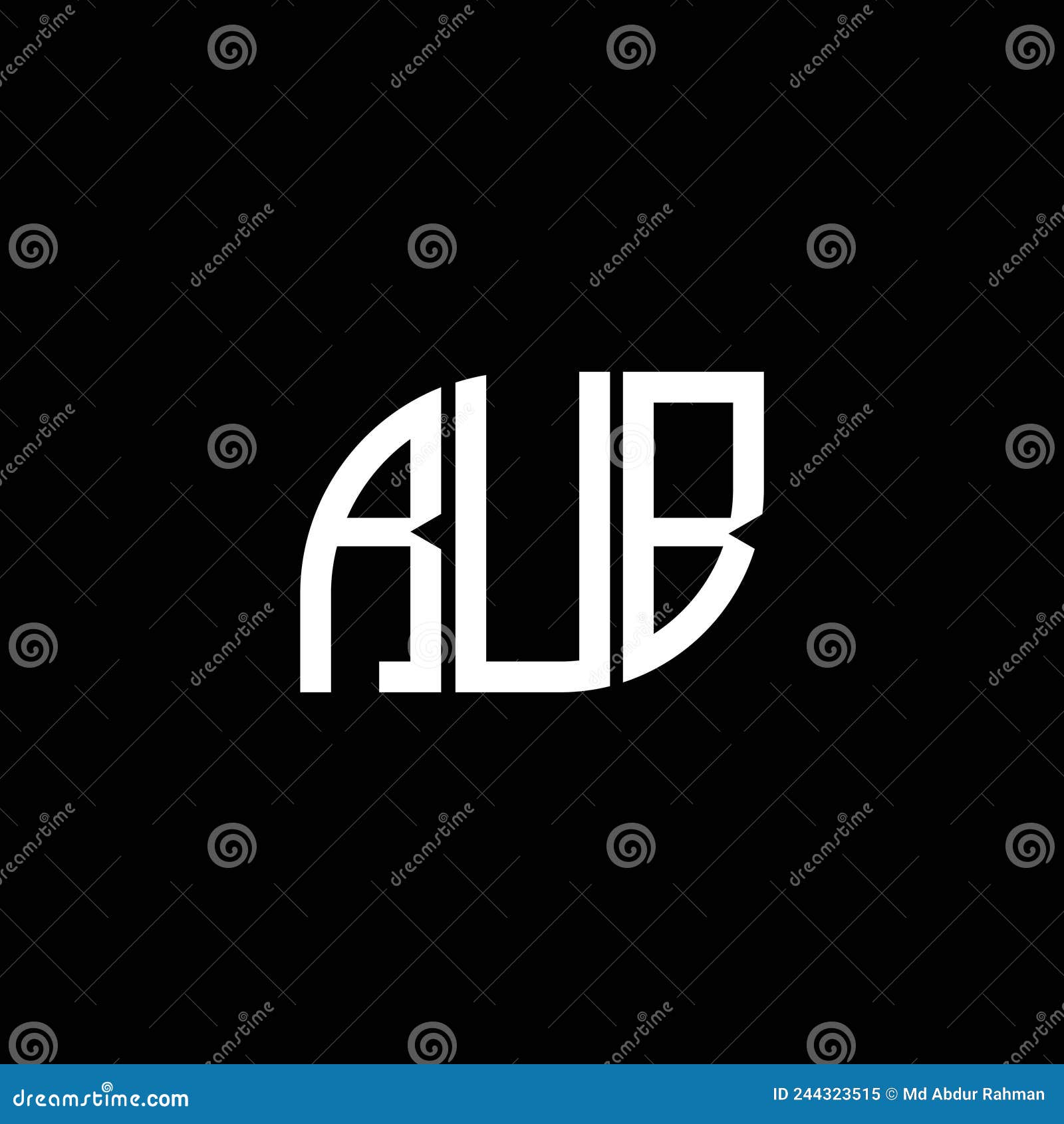 RUB Letter Logo Design on Black Background. RUB Creative Initials ...