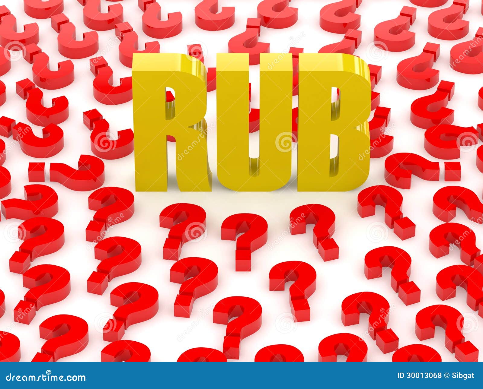RUB Sign Surrounded by Question Marks. Stock Illustration ...