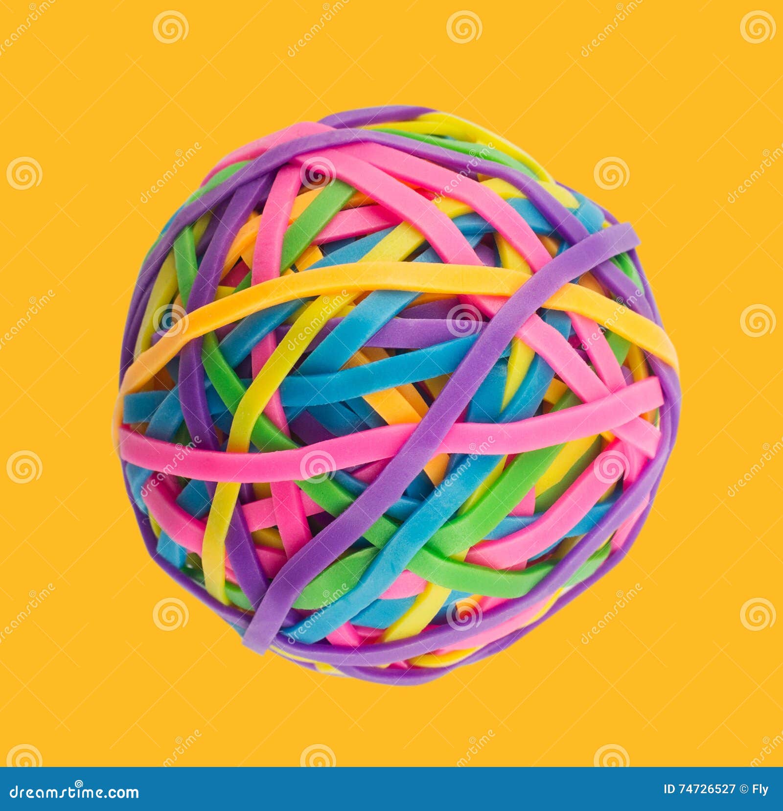 Rubber band ball stock image. Image of colors, yellow - 74726527