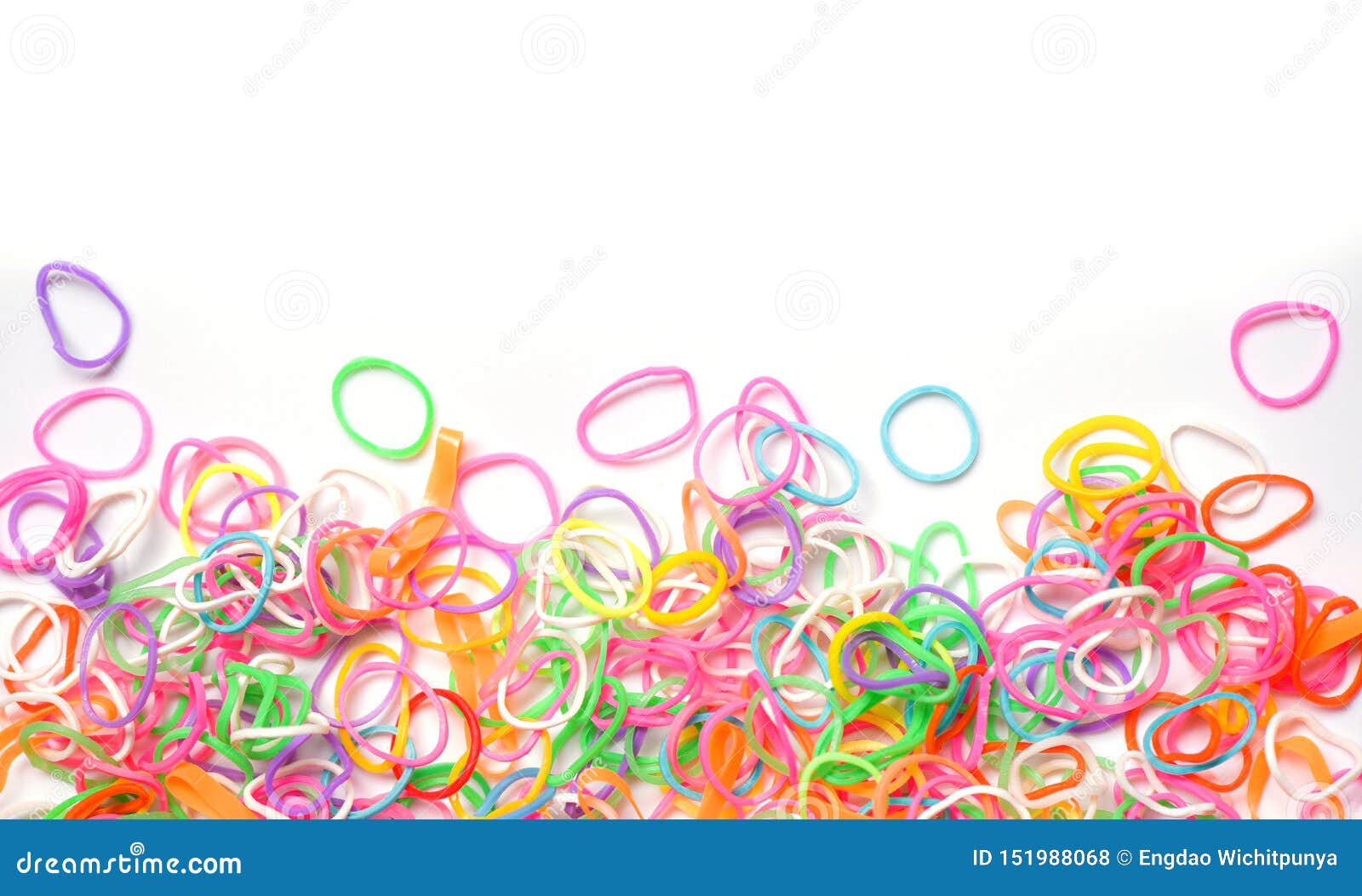 Rubber Band - Colorful of Plastic Band Isolated on White Background ...