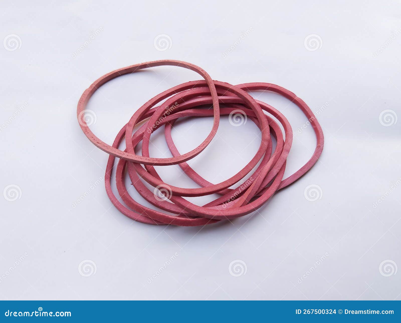 The Rubber Band is Red, on a White Background. Stock Photo - Image of ...