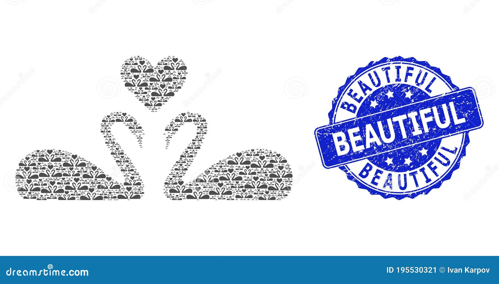 Rubber Beautiful Round Seal Stamp and Fractal Love Swans Icon Collage ... Rubber Beautiful Round Seal Stamp and Fractal Love Swans Icon Collage ...
