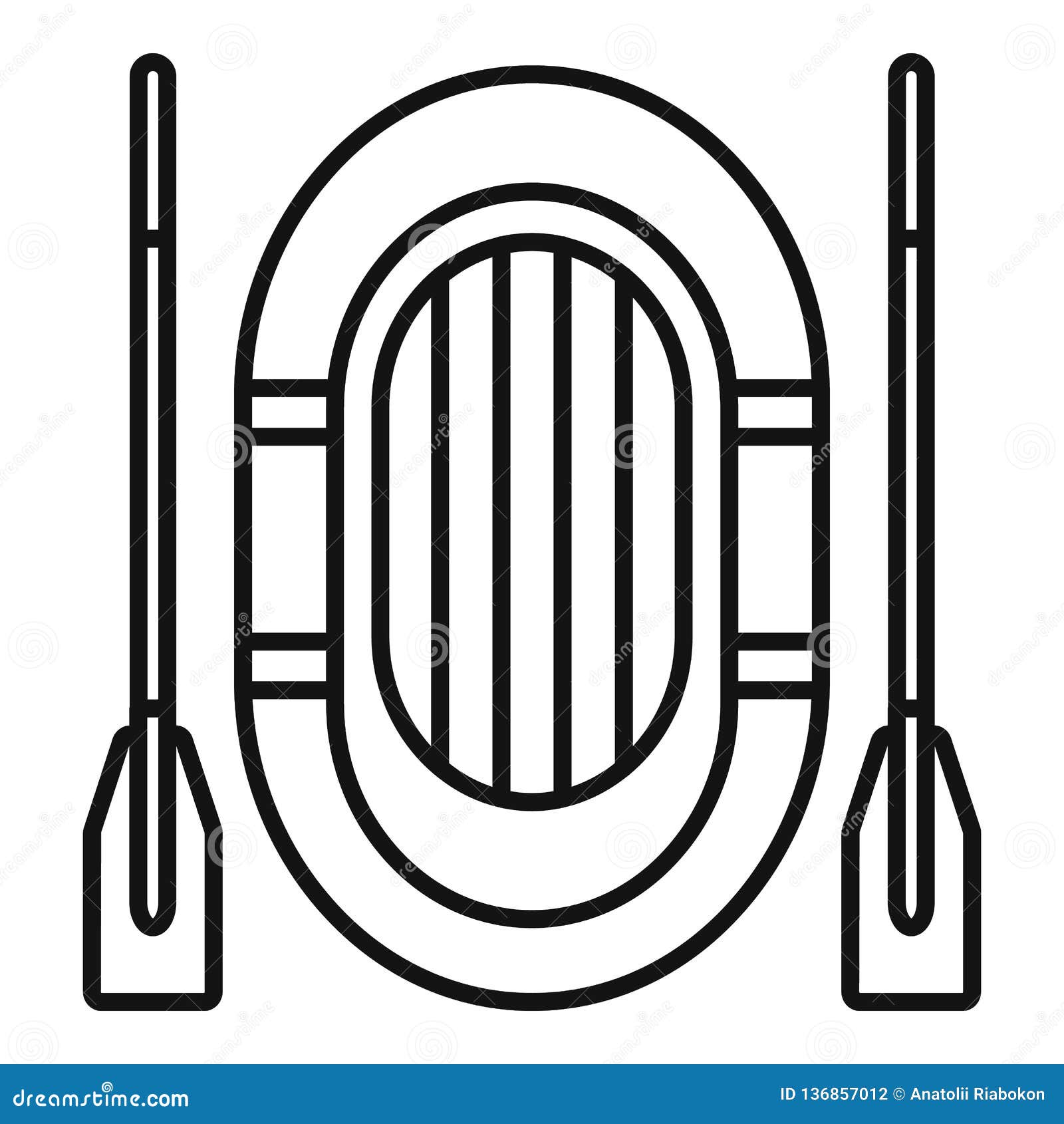 Rubber Boat Paddle Icon, Outline Style Stock Vector - Illustration of ...