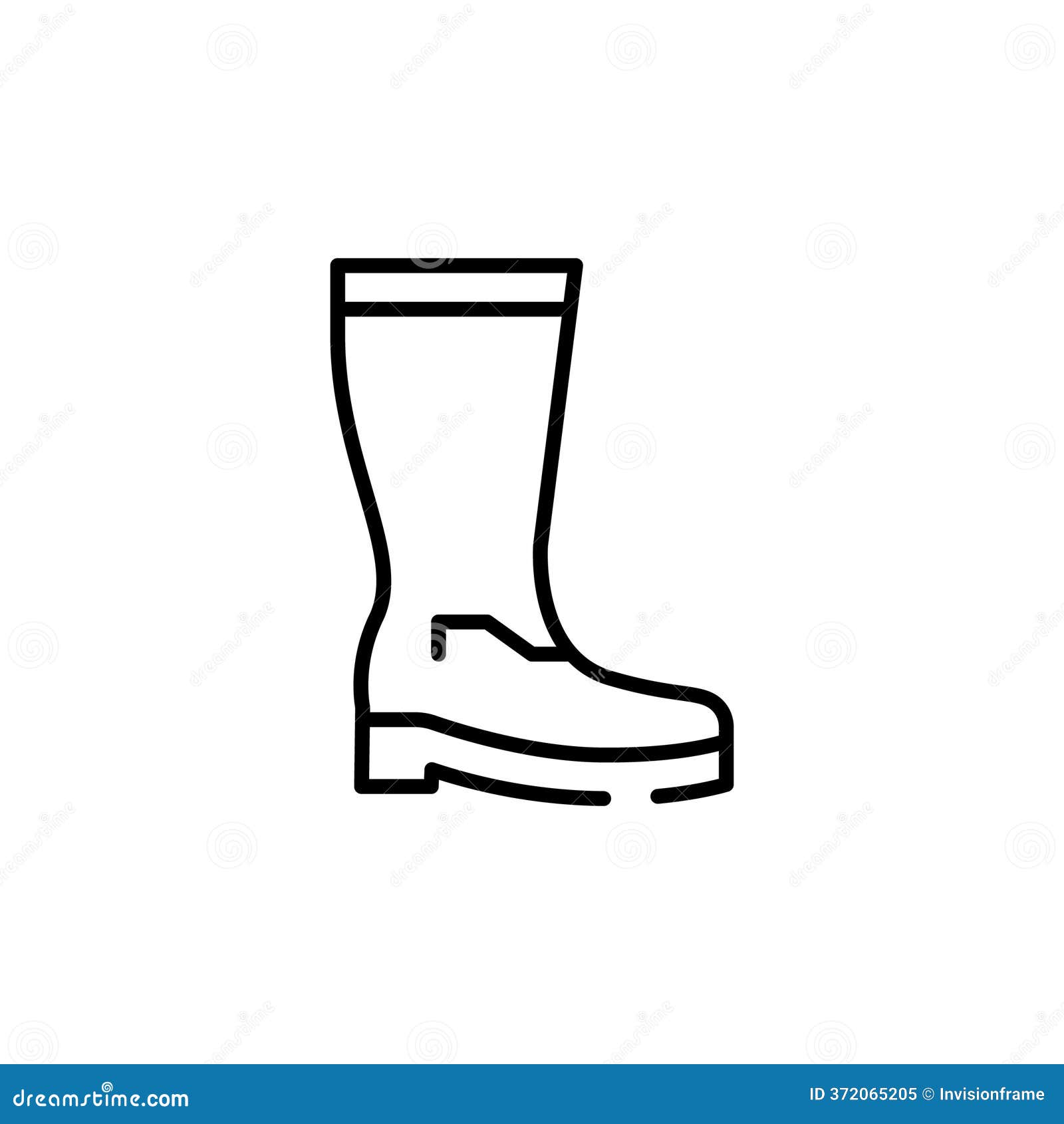 Rubber Boot Line Icon, Footwear And Protection, Galoshes Sign, Vector ...