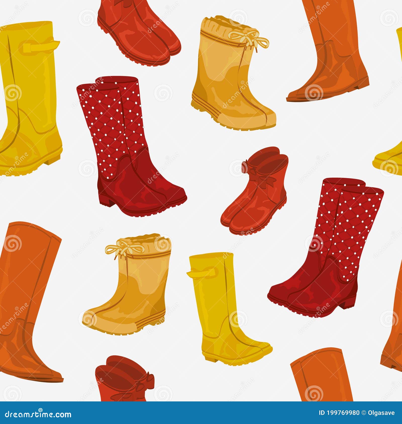 Rubber Boots in Different Models and Colors. Waterproof Boots with ...