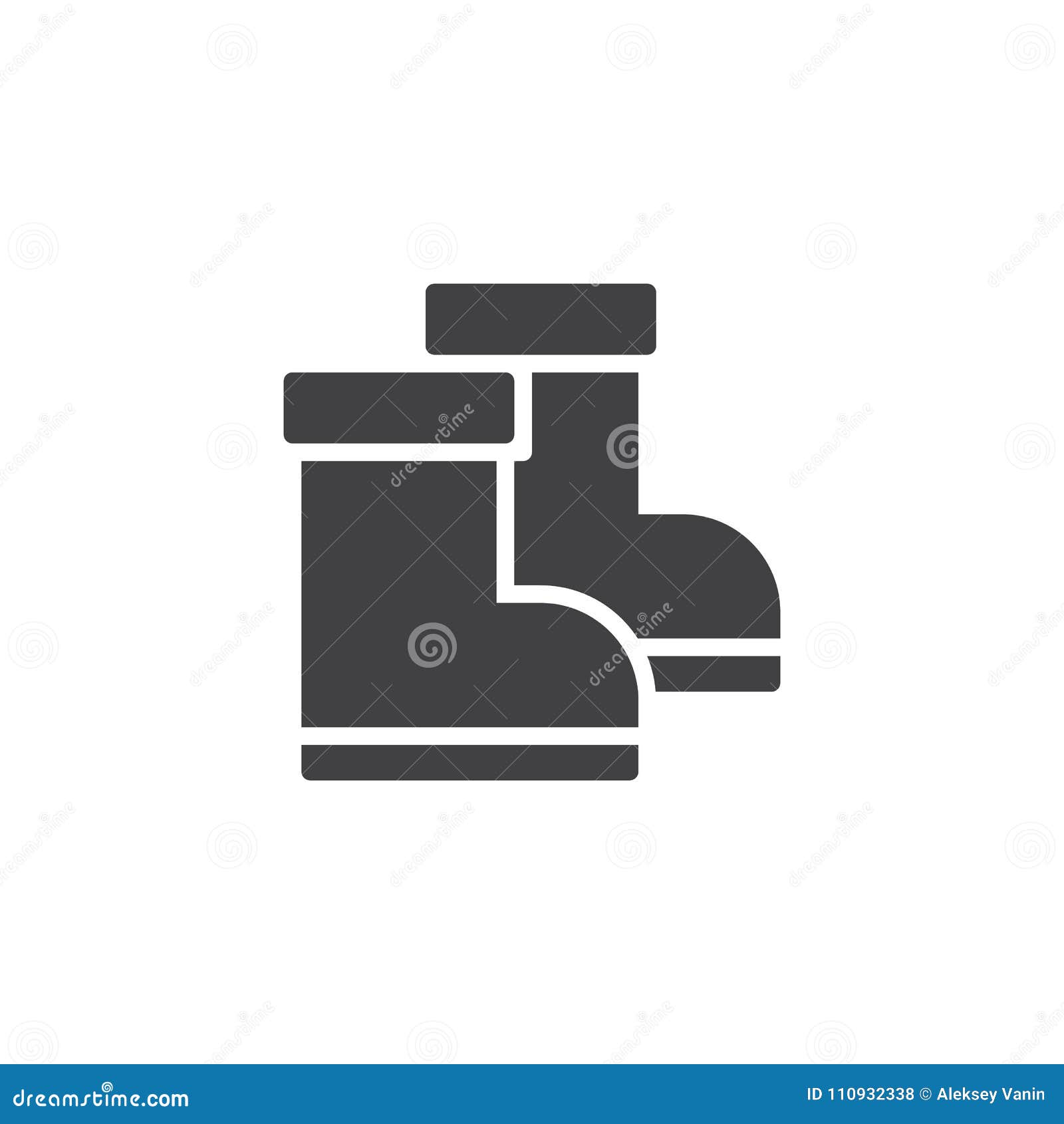 Rubber boots vector icon stock vector. Illustration of design - 110932338