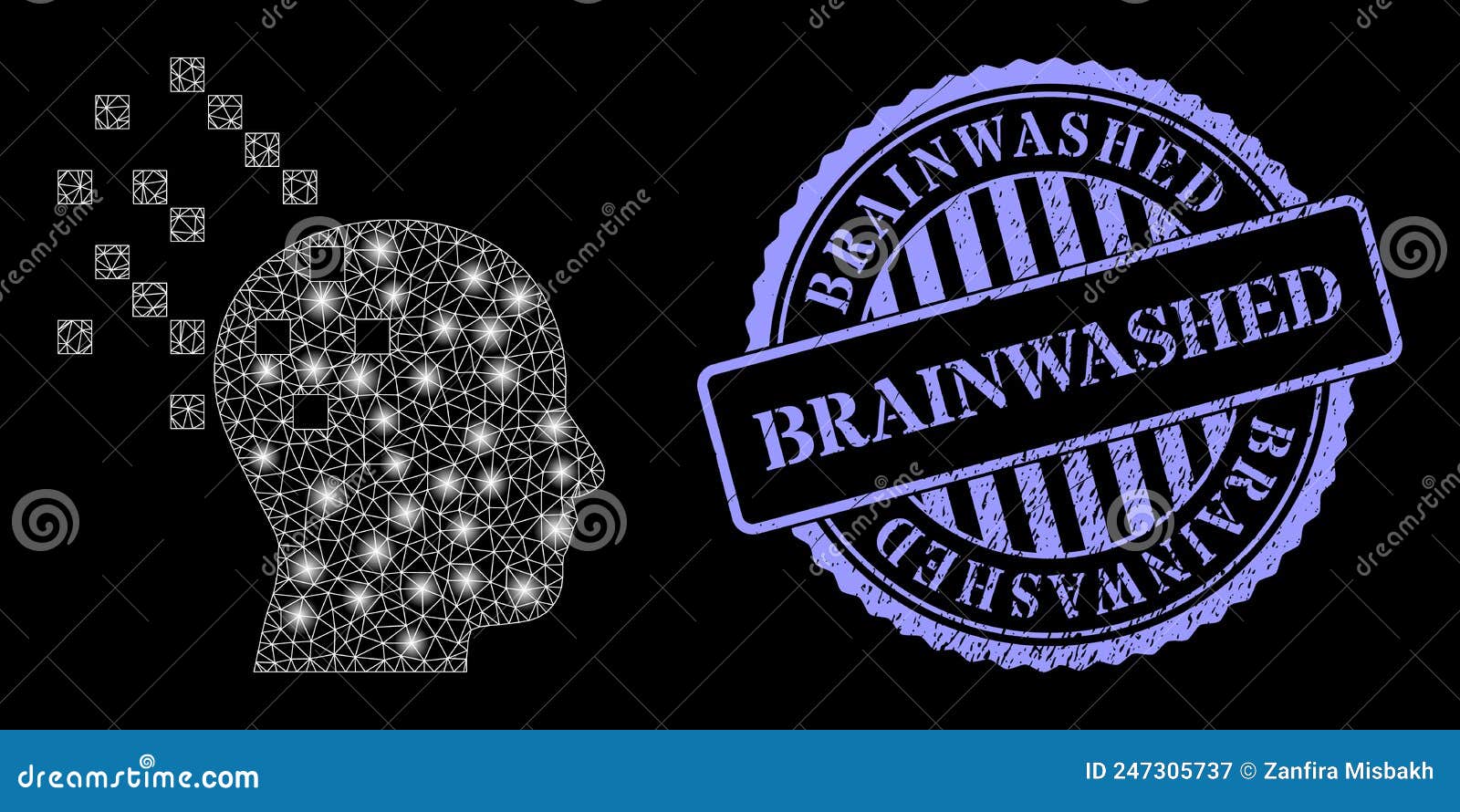 Rubber Brainwashed Stamp and Bright Network Digital Brain Compilation ...
