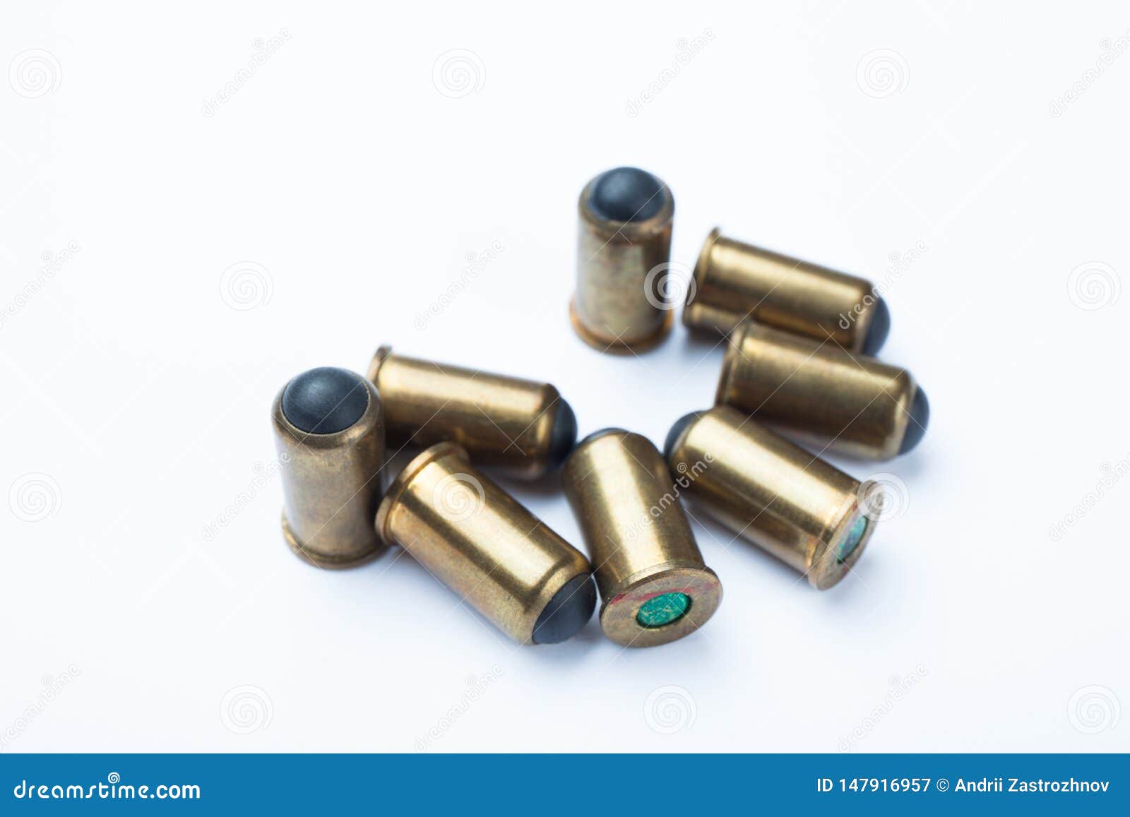 Rubber Bullets, on White Background Stock Image - Image of copper ...
