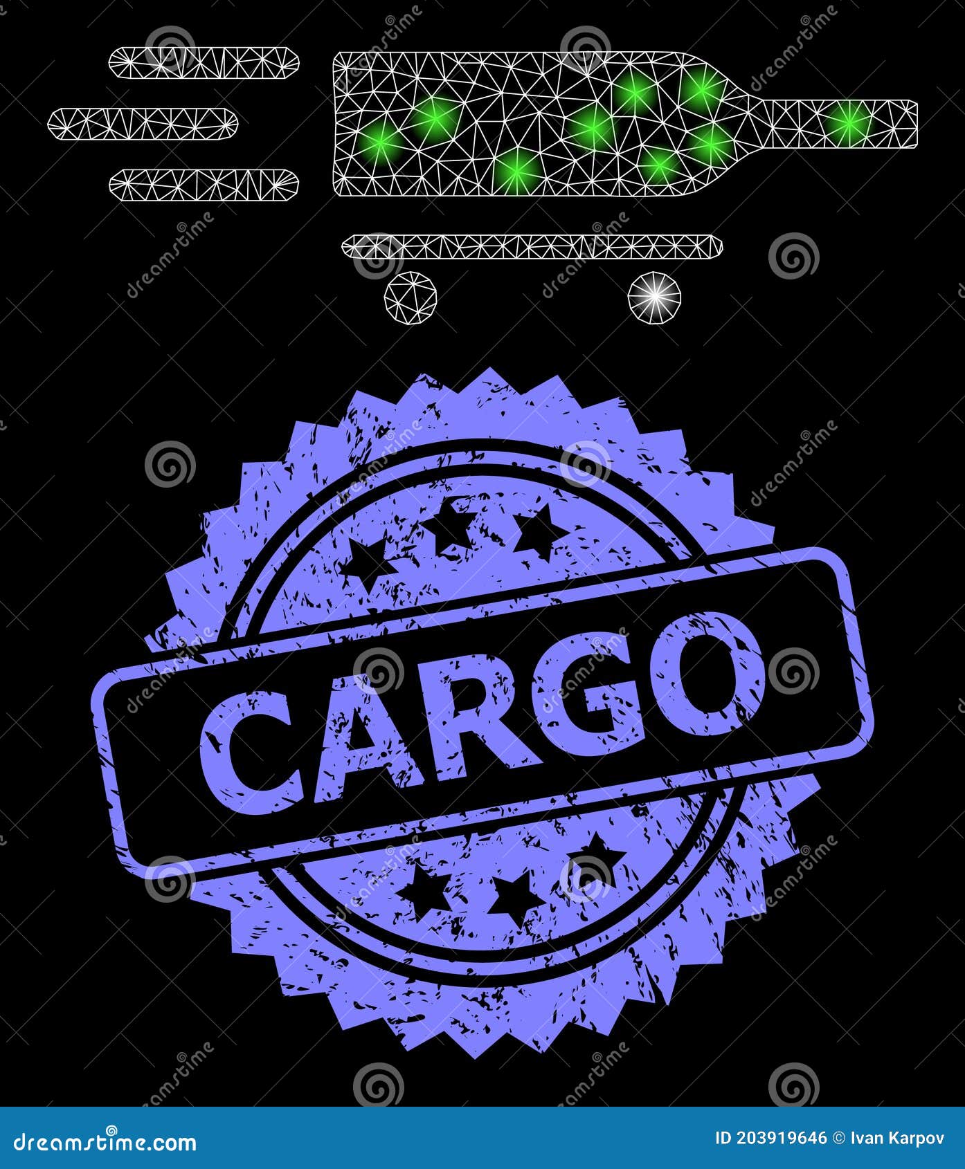 Rubber Cargo Stamp And Bright Web Network Rolling Wine Delivery With ...