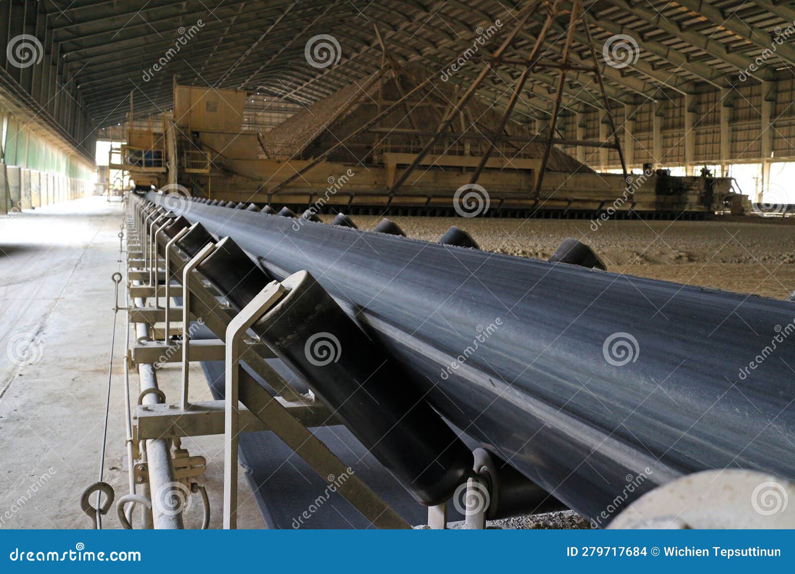 Rubber Carrying Conveyor Belt for Crushing Rock Stock Photo - Image of ...