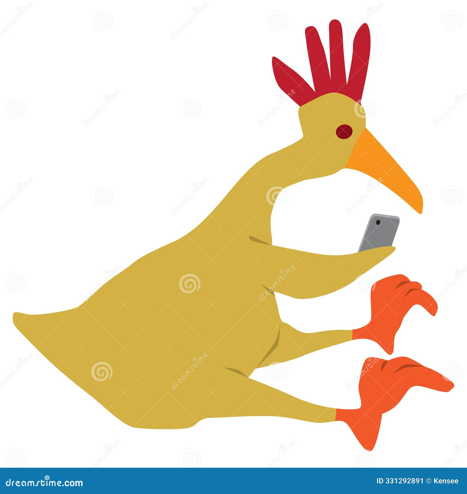 Rubber Chicken on Cell Phone Stock Illustration - Illustration of ...