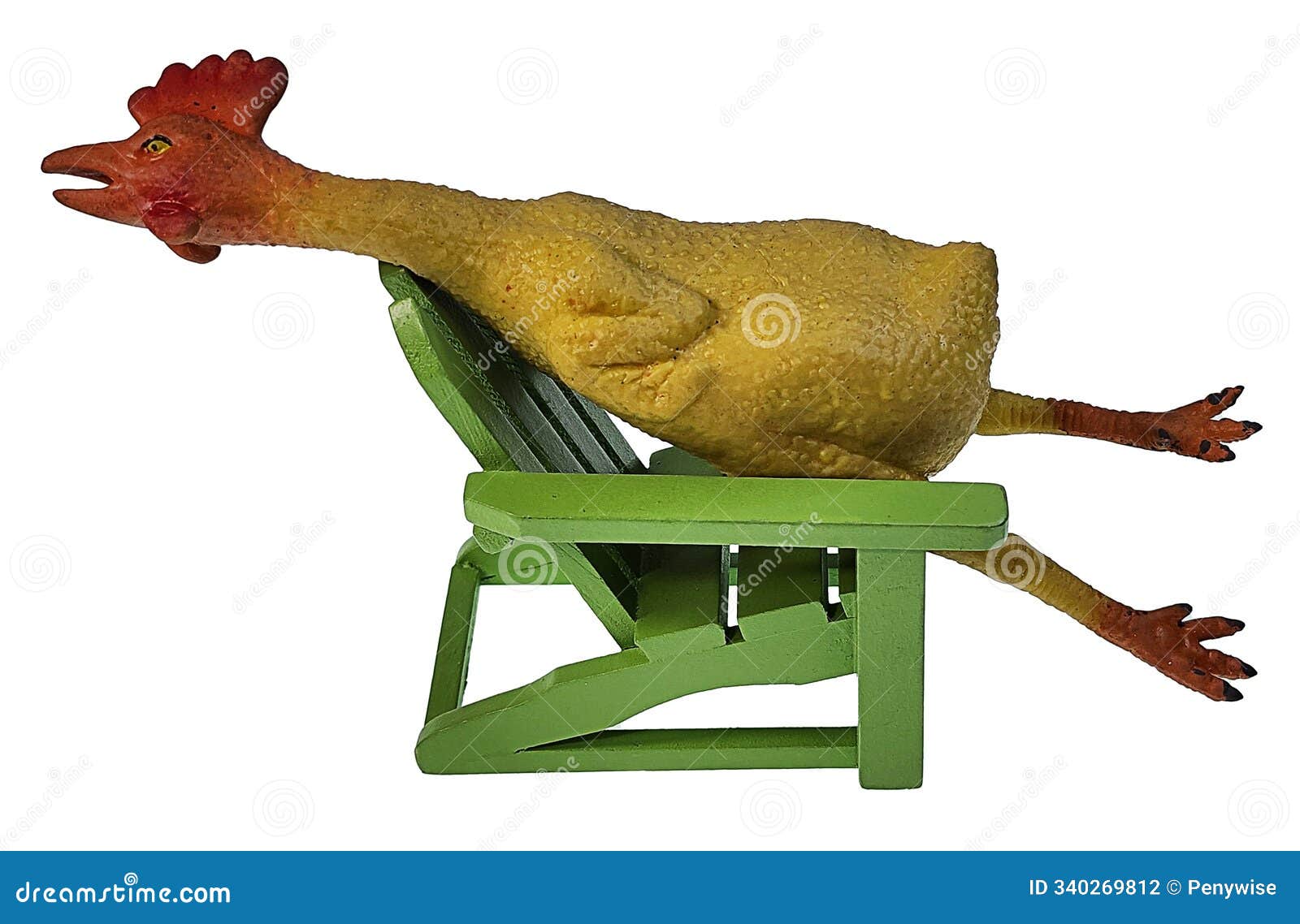 Rubber Chicken on Lounge Chair Stock Photo - Image of outdoor, garden ...