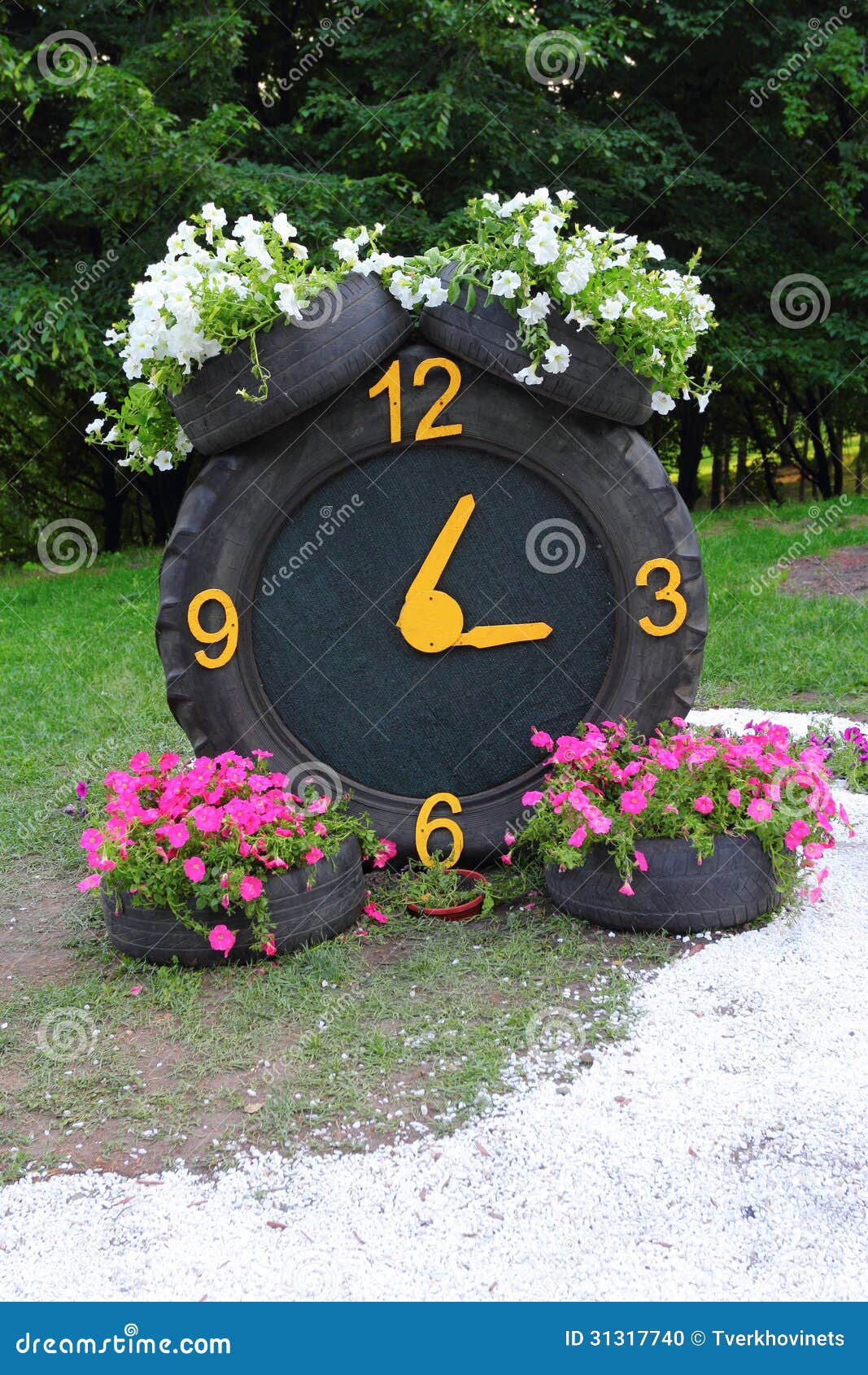 Rubber clock stock photo. Image of round, tyre, grass - 31317740