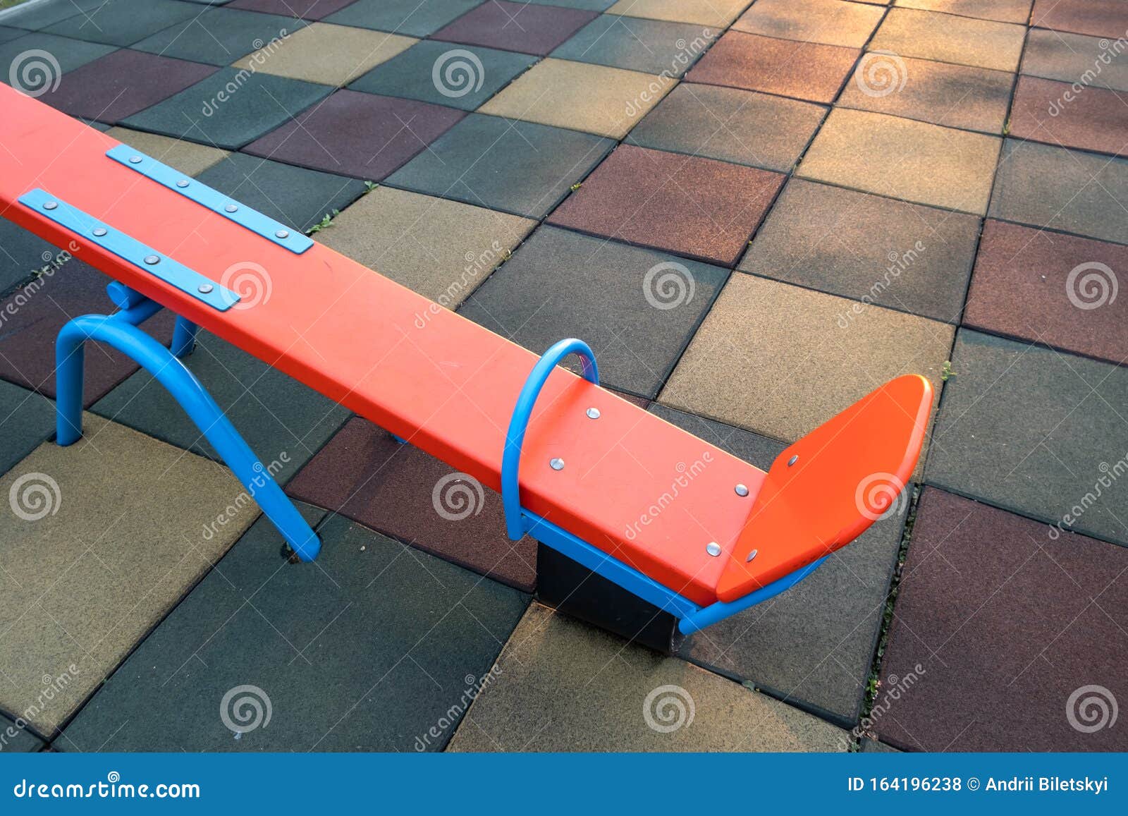 Rubber Coating and Flip Flap Swing at the Playground at Preschool Stock ...