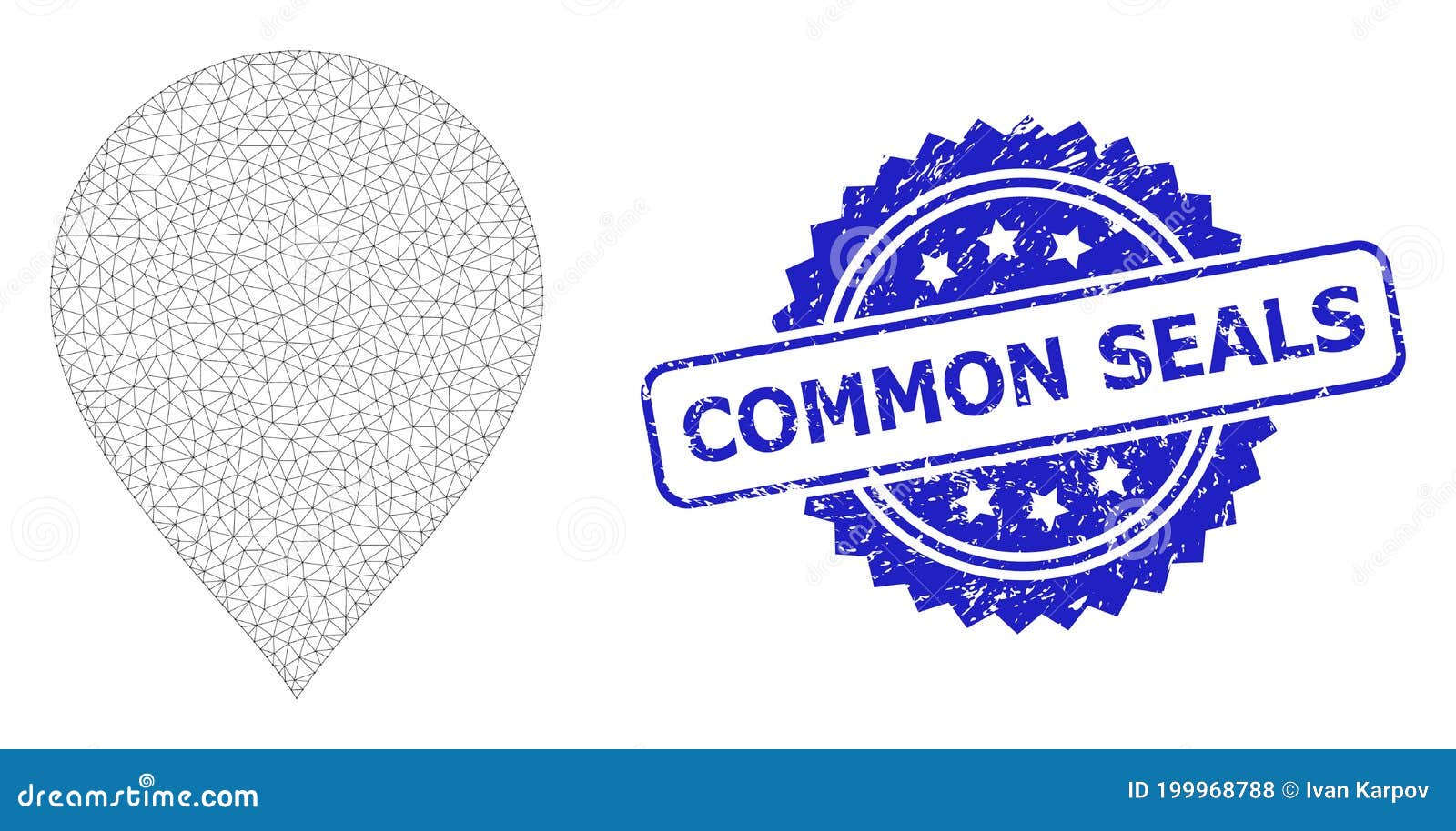 Rubber Common Seals Rosette Watermark and Mesh Wireframe Map Pointer ...