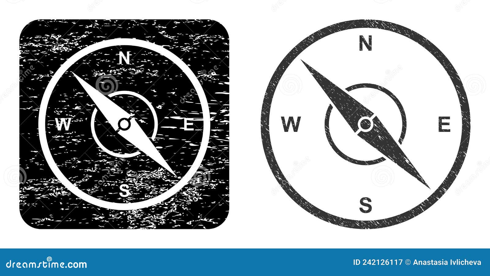 Rubber Compass Stencil Stamp Seal Stock Vector - Illustration of vector ...