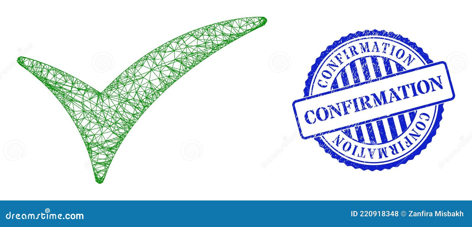 Rubber Confirmation Seal and Hatched Confirm Mesh Stock Vector ...