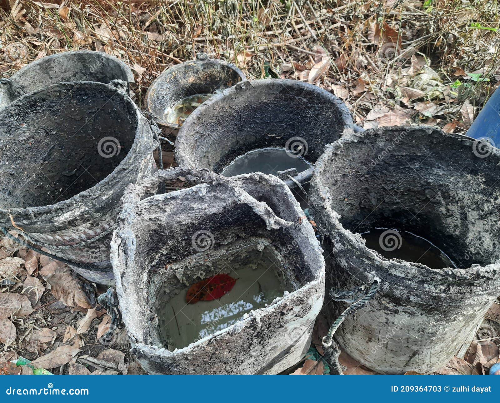 Rubber Container for Rubber Farmers Stock Image - Image of wall, rubber ...