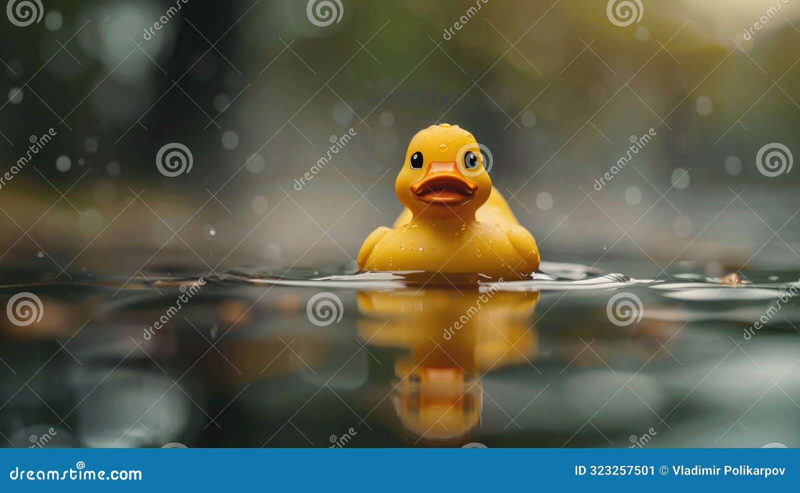 A Rubber Duck Floating in a Small Pool of Water Stock Image - Image of ...